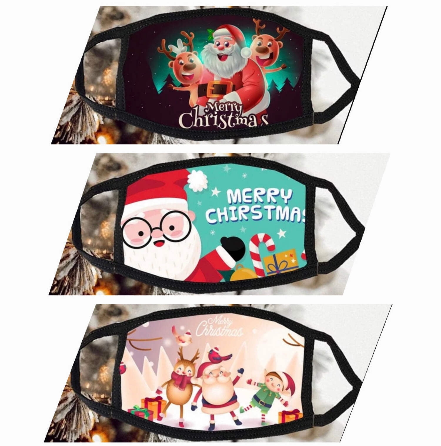 JENDORE Santa Claus Christmas Masks 3 pack - Walmart.com