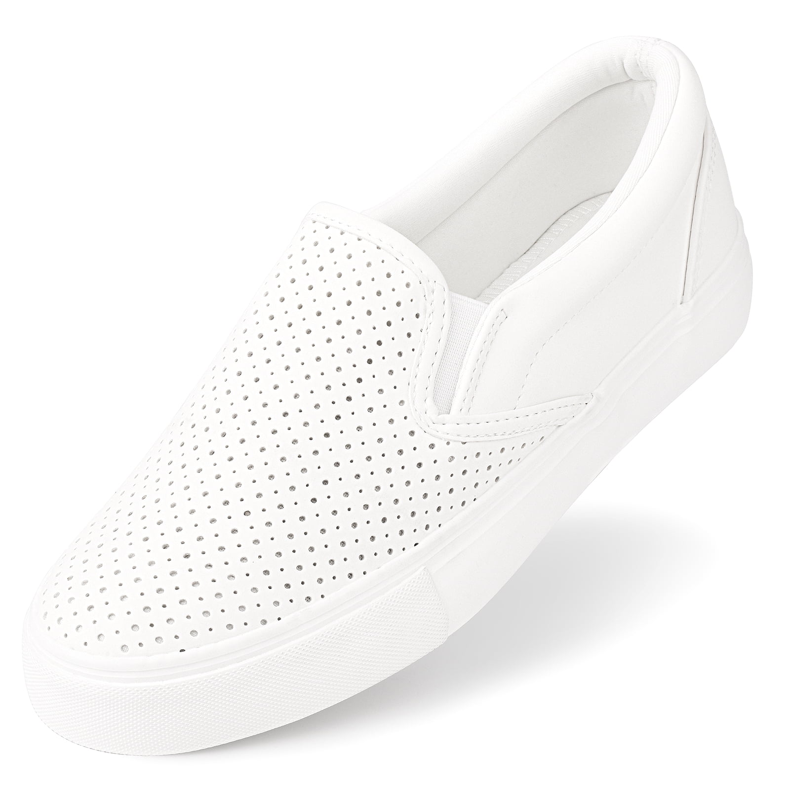 JENN ARDOR Perforated Slip on Shoes for Women Fashion Sneakers Memory ...