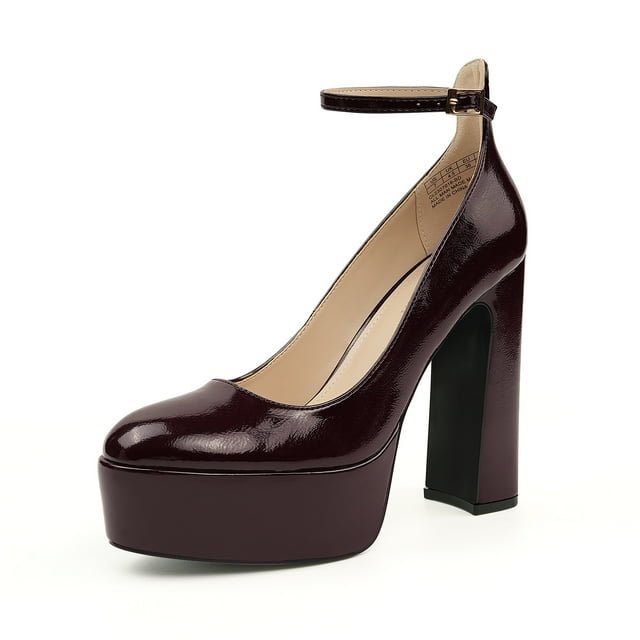 JENN ARDOR Platform Heels for Women Chunky Heel Closed Toe High Heels ...