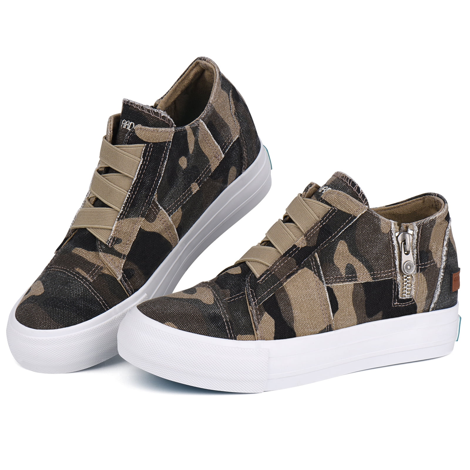 JENN ARDOR Women Wedge Sneakers Hidden Platform Canvas Shoes Fashion ...