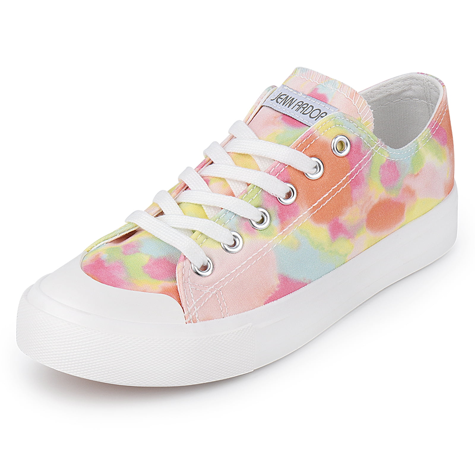 JENN ARDOR Women's Canvas Shoes Lace up Flat Sneakers Comfort Casual ...