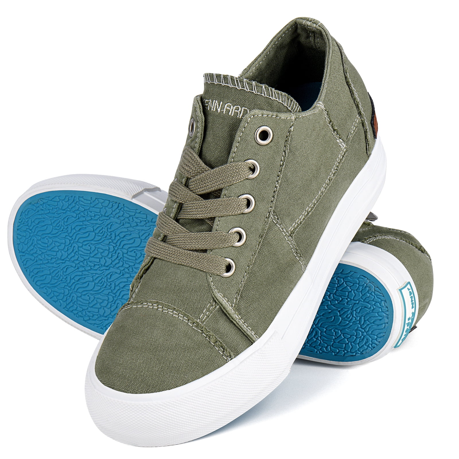 JENN ARDOR Women's Fashion Platform Sneakers Low Top Canvas Flats Lace ...