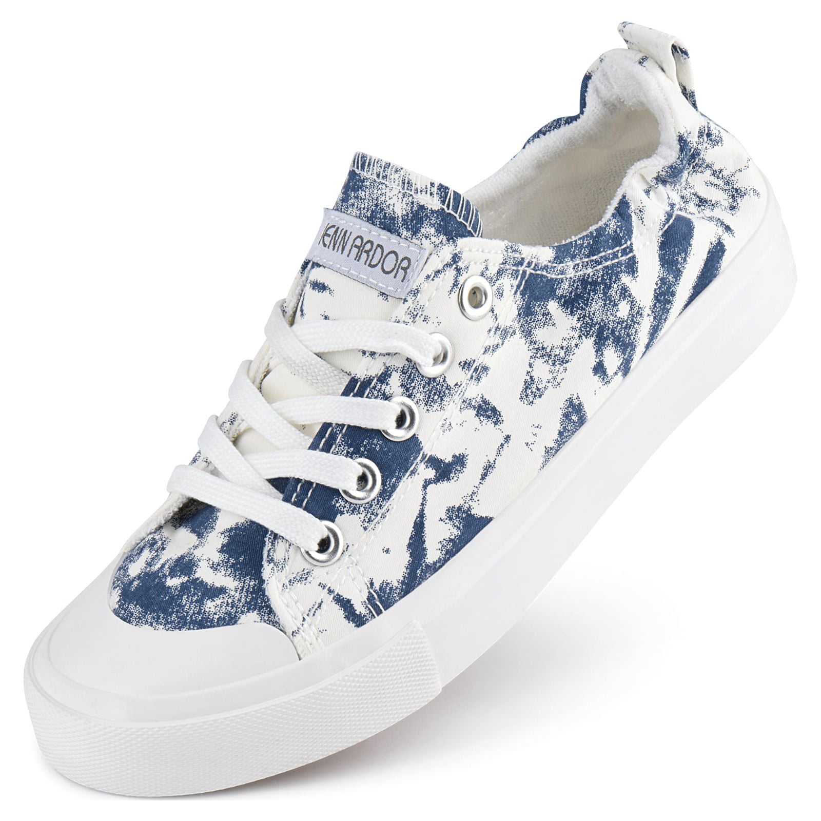JENN ARDOR Women's Canvas Sneakers Low Lace-up Casual Shoes Comfortable ...