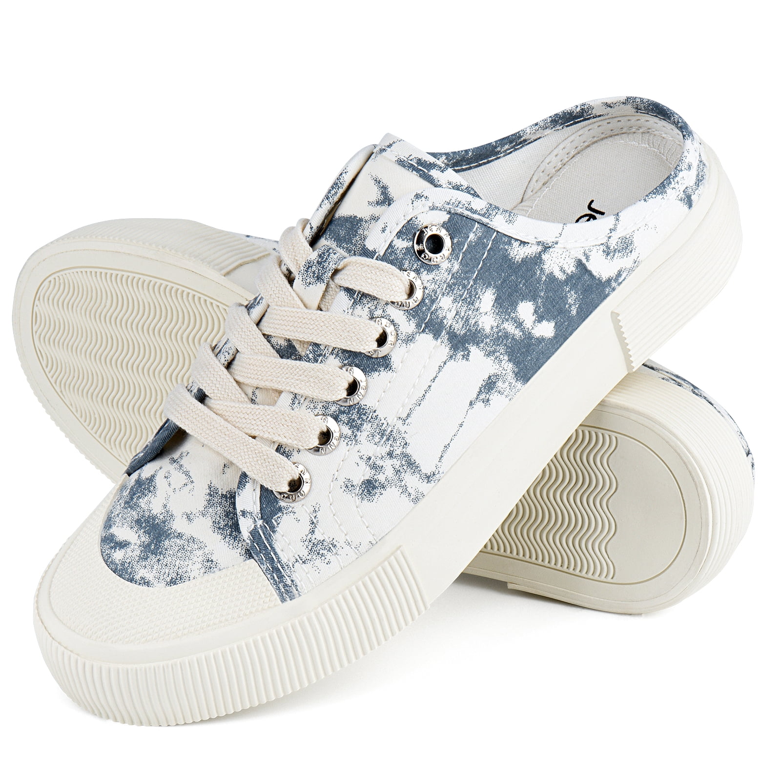 JENN ARDOR Women's Backless Walking Sneakers Slip-on Canvas Mule Shoes ...