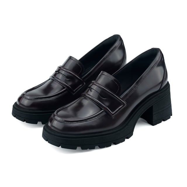 JENN ARDOR Womens Platform Loafers Chunky Heel Penny Loafer Lug Sole ...