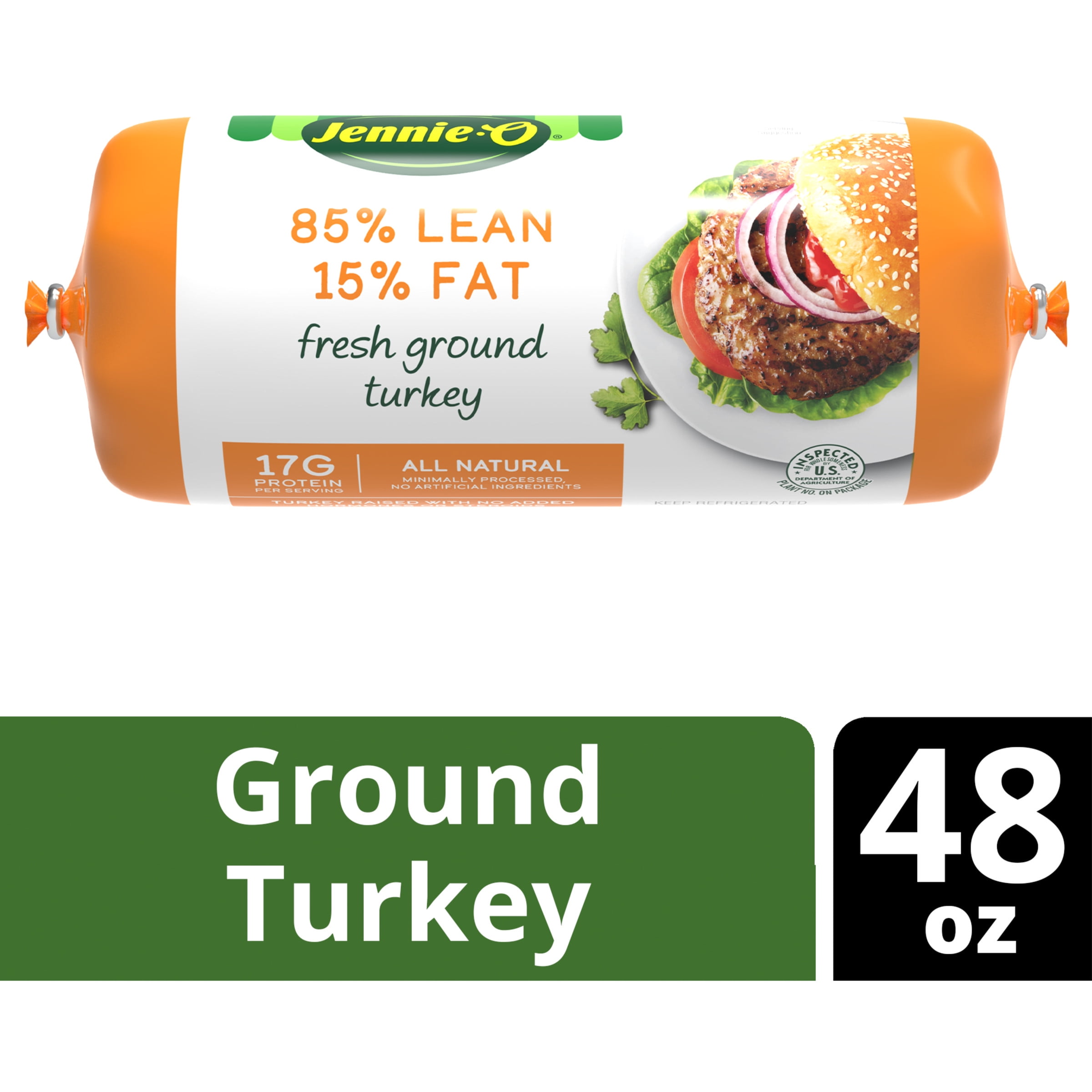 JENNIE-O Ground Turkey 85% Lean / 15% Fat - 3 lb. chub 48 oz - Walmart.com