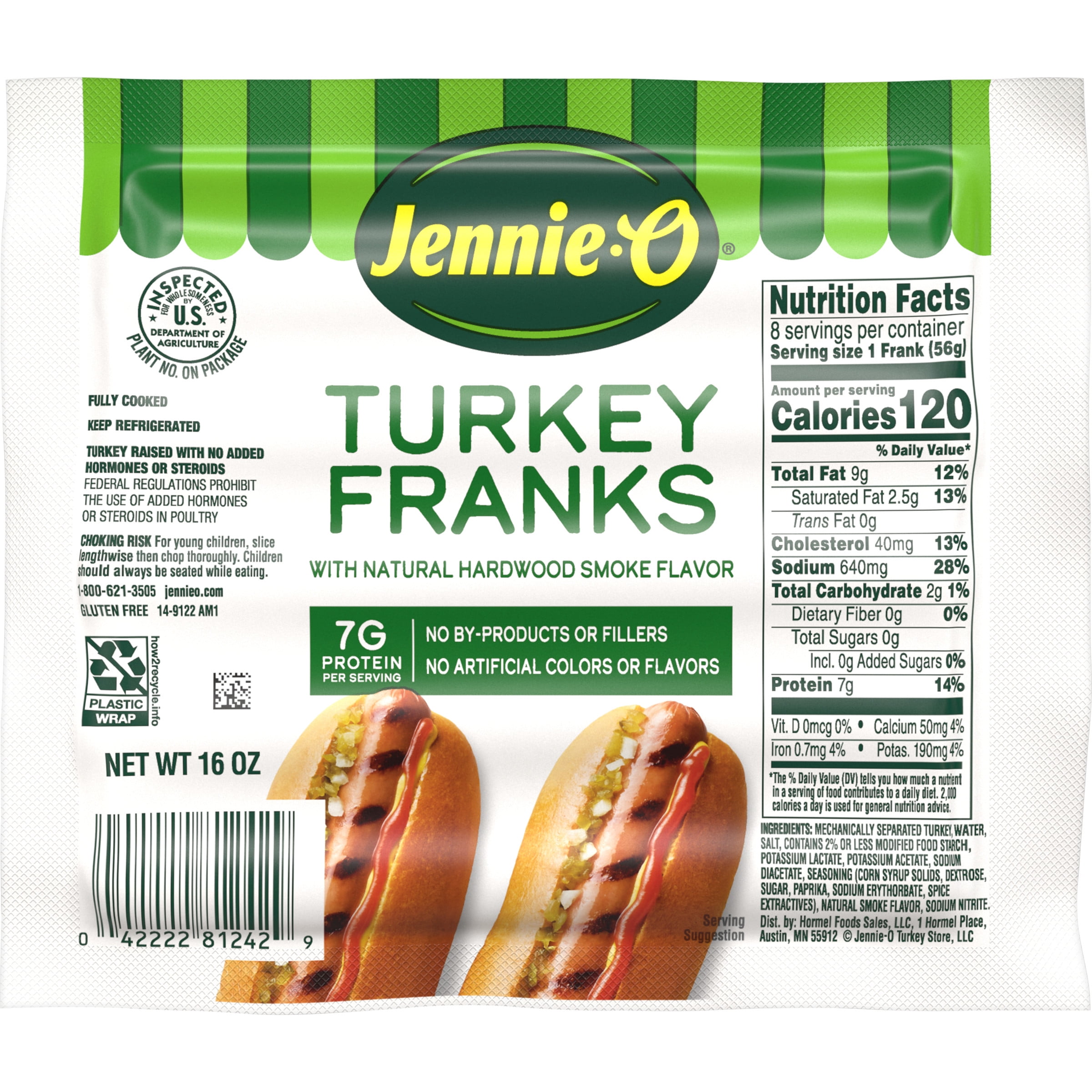 JENNIE-O Jumbo Turkey Franks - 1 lb. 16 oz - Walmart.com