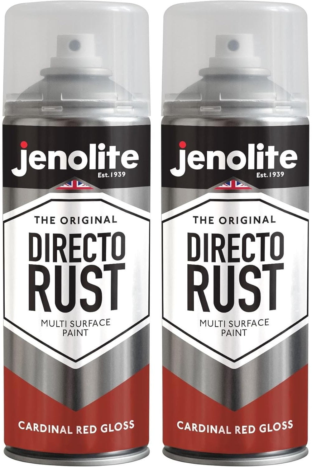 JENOLITE Directorust Gloss Spray Paint CARDINAL RED 2x400ml 2x13.52 oz ...