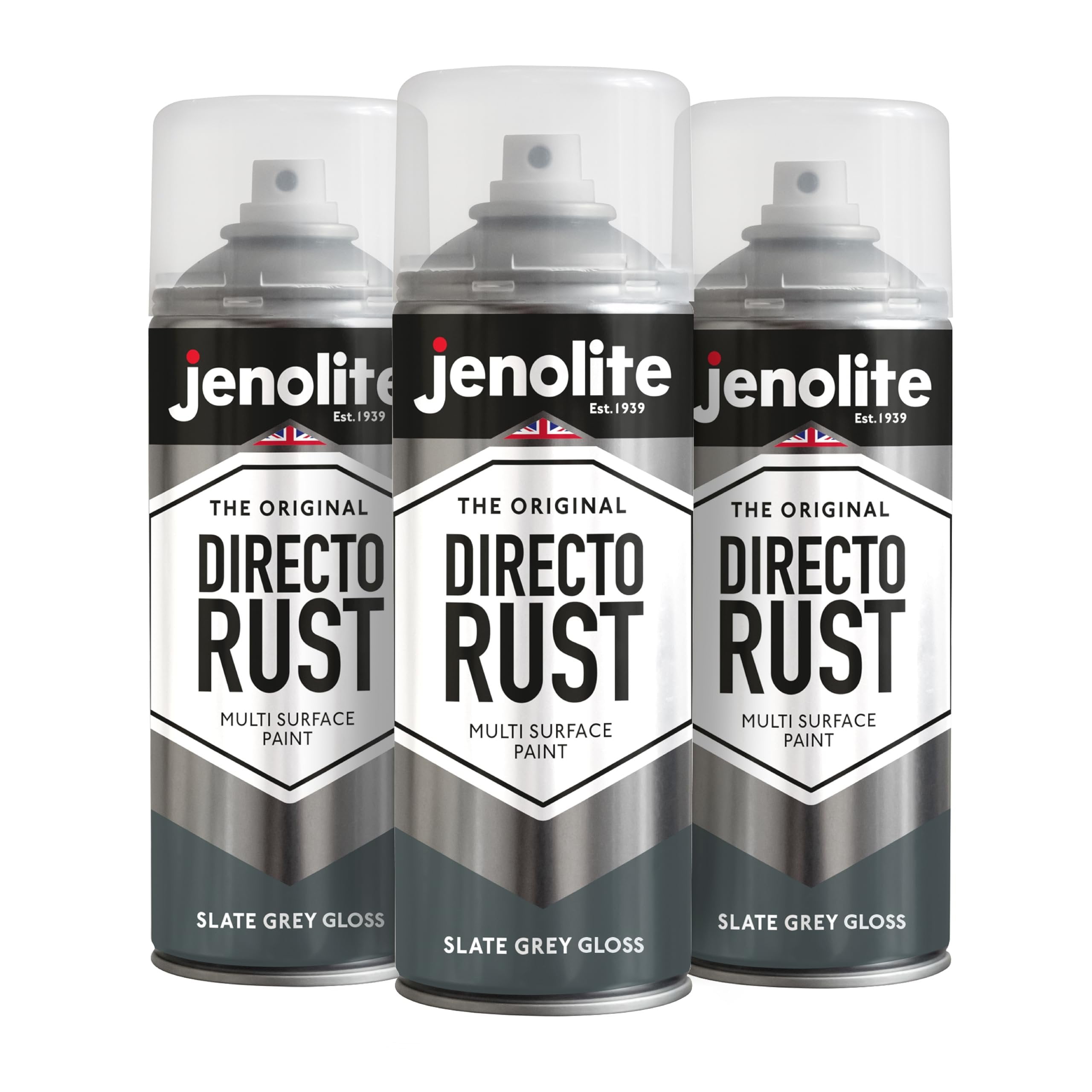 JENOLITE Directorust Gloss Spray Paint SLATE GREY 3x400ml 3x13.52 oz ...