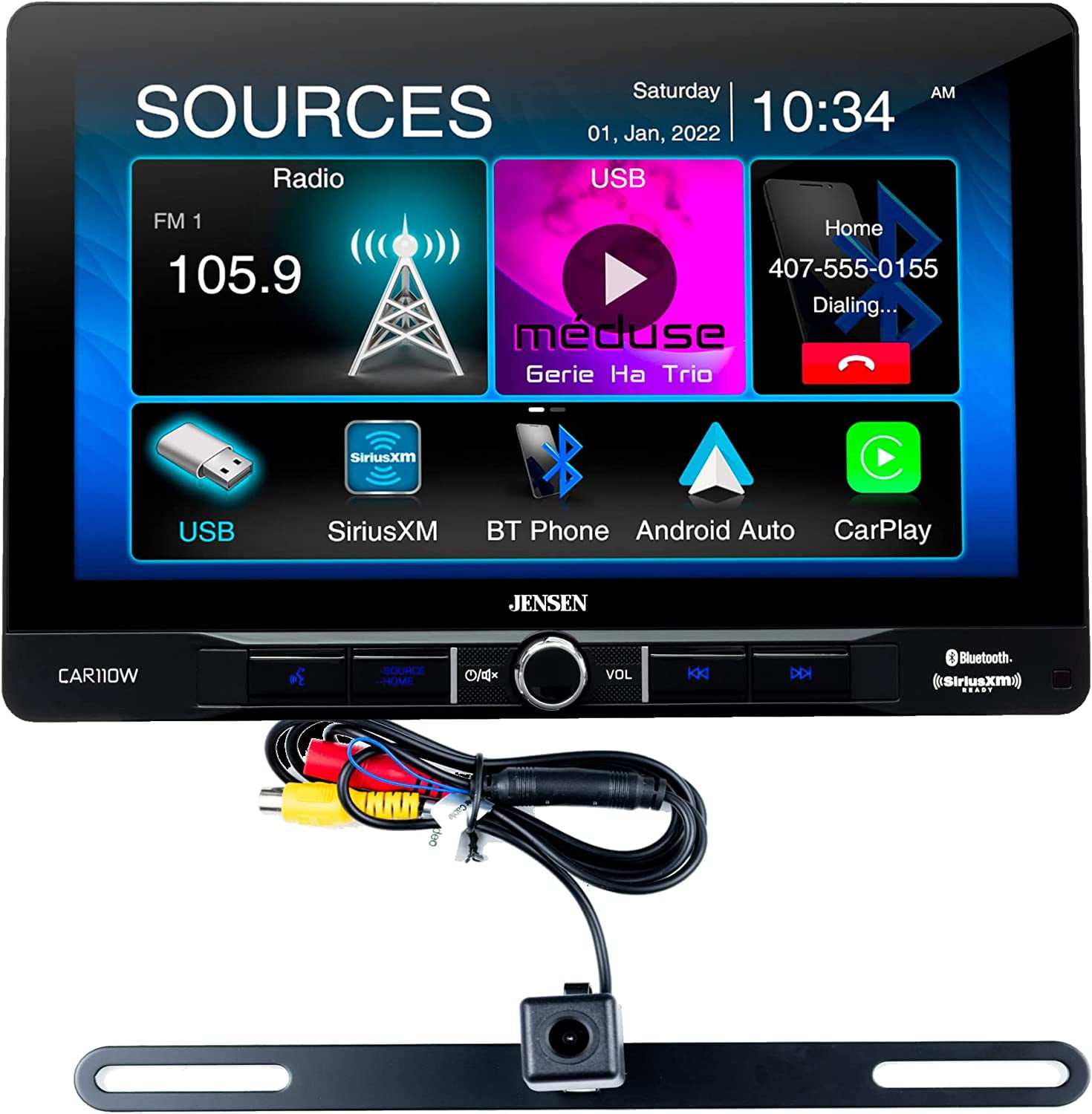 JENSEN 10-inch Touch Screen Car Stereo | Bluetooth | Backup Camera ...
