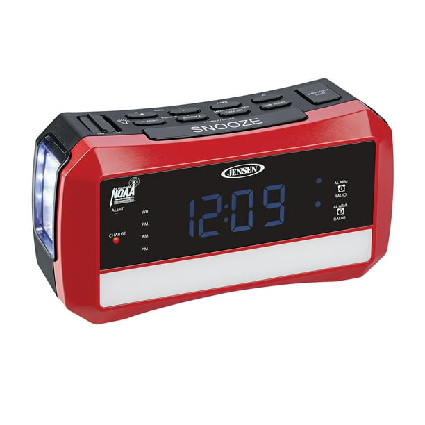 JENSEN Digital AM/FM Weather Alarm Clock Radio with Weather Alert ...