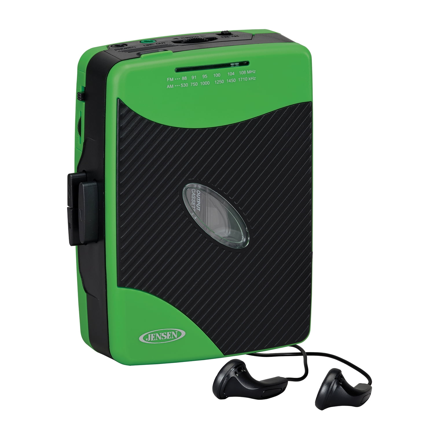JENSEN Portable Stereo Cassette Player with AM/FM Radio and Earbuds ...