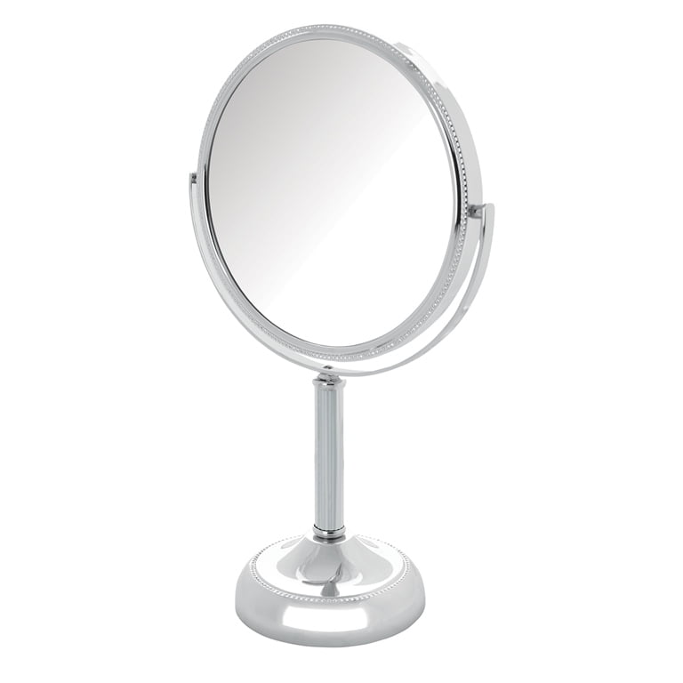 JERDON Two-Sided Tabletop Makeup Mirror with 10x-1x Magnification ...