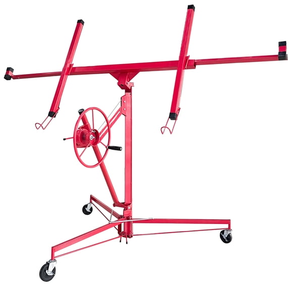 JERFIT 11ft Drywall Lift Hoist with Rolling Casters, 150 lbs Capacity ...