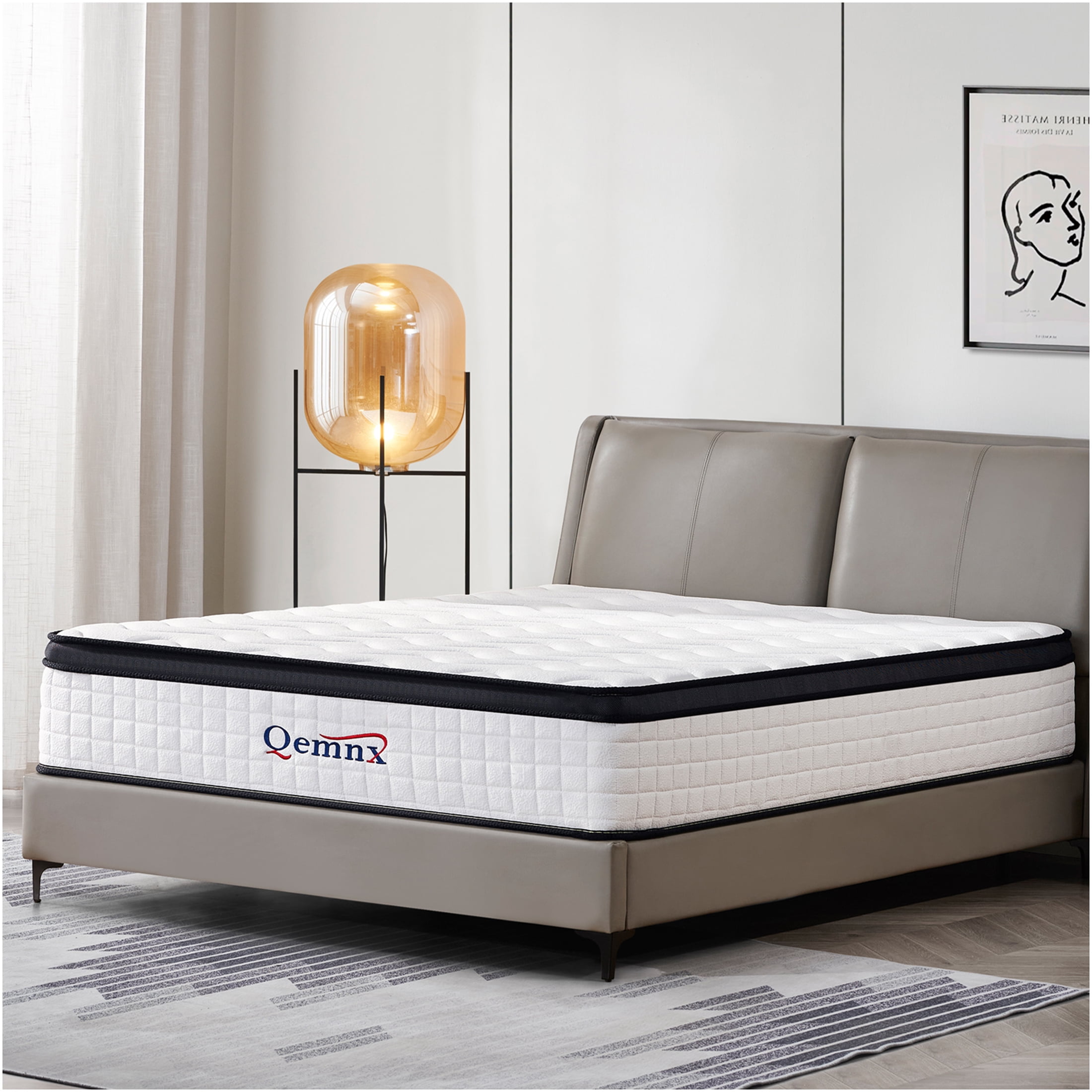 JERFIT 12 Inch Hybrid Mattress, Full Size Bed Mattress with Memory Foam ...