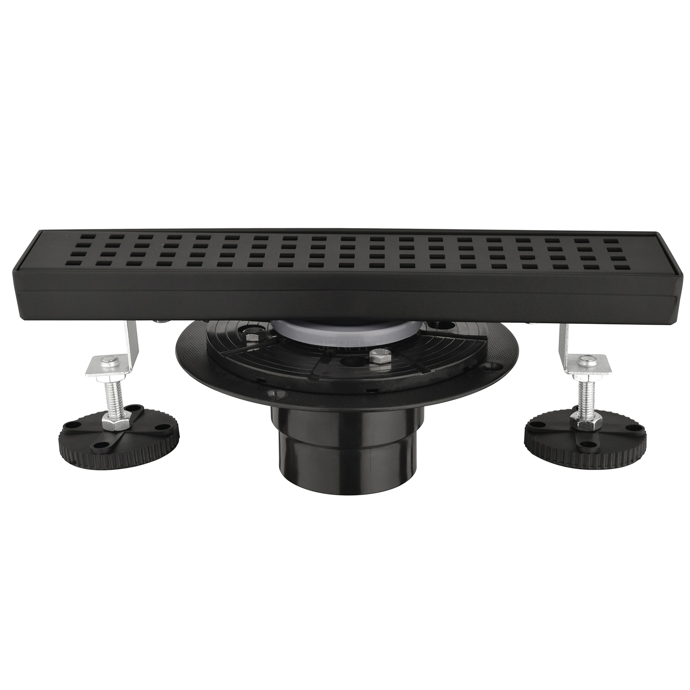 JERFIT 12" Linear Shower Drain with Quadrato Grate, Matte Black ...