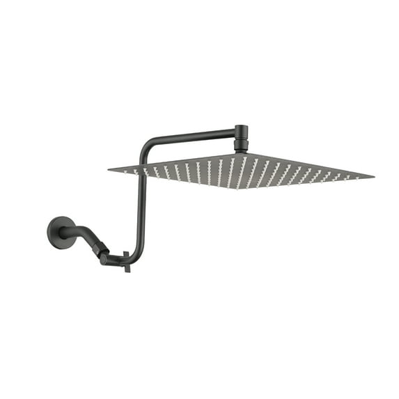 JERFIT 12 inch Square Rainfall Shower Head with Adjustable Extension ...