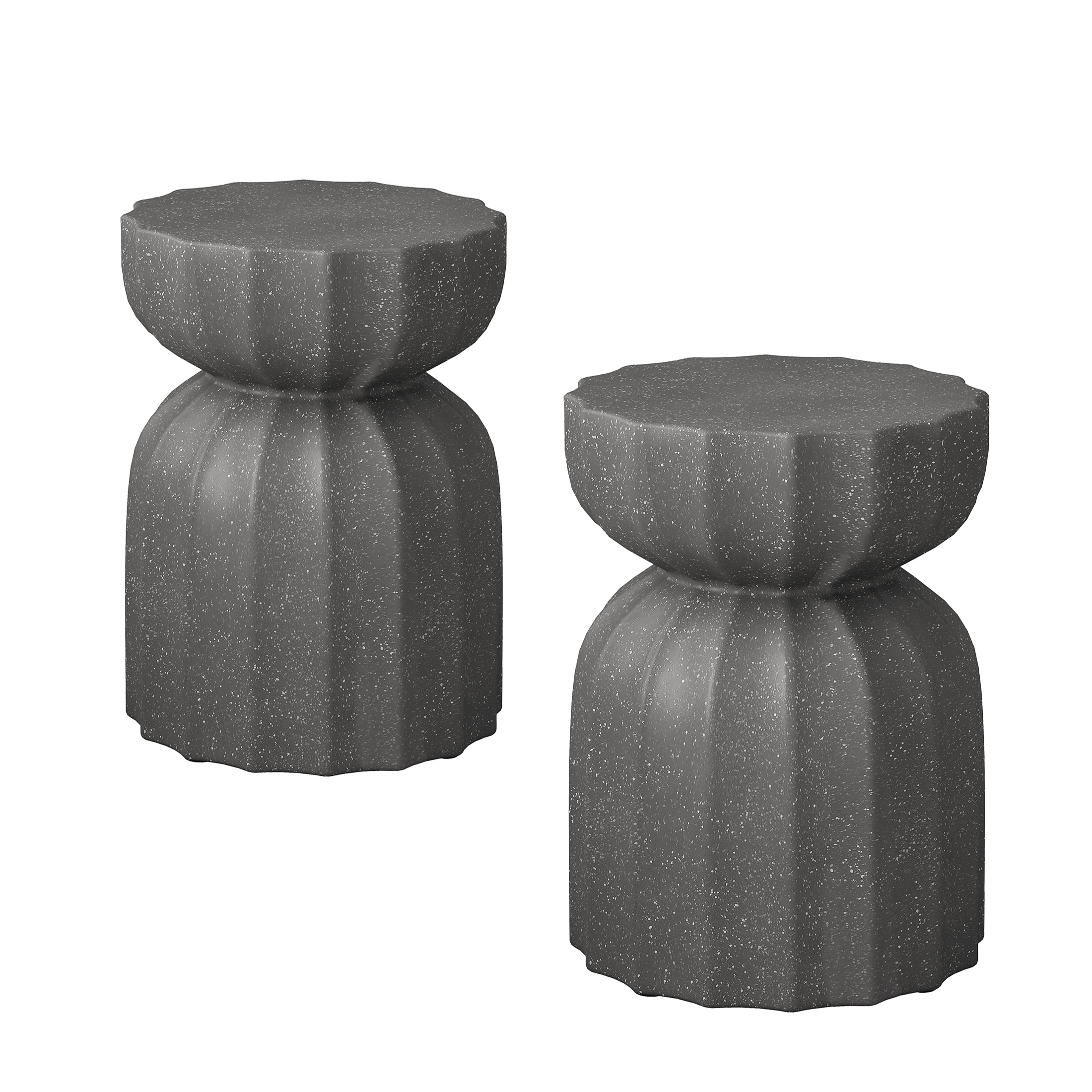 JERFIT 13 inch Outdoor Indoor Cement Coffee Table Set of 2, Waterproof ...