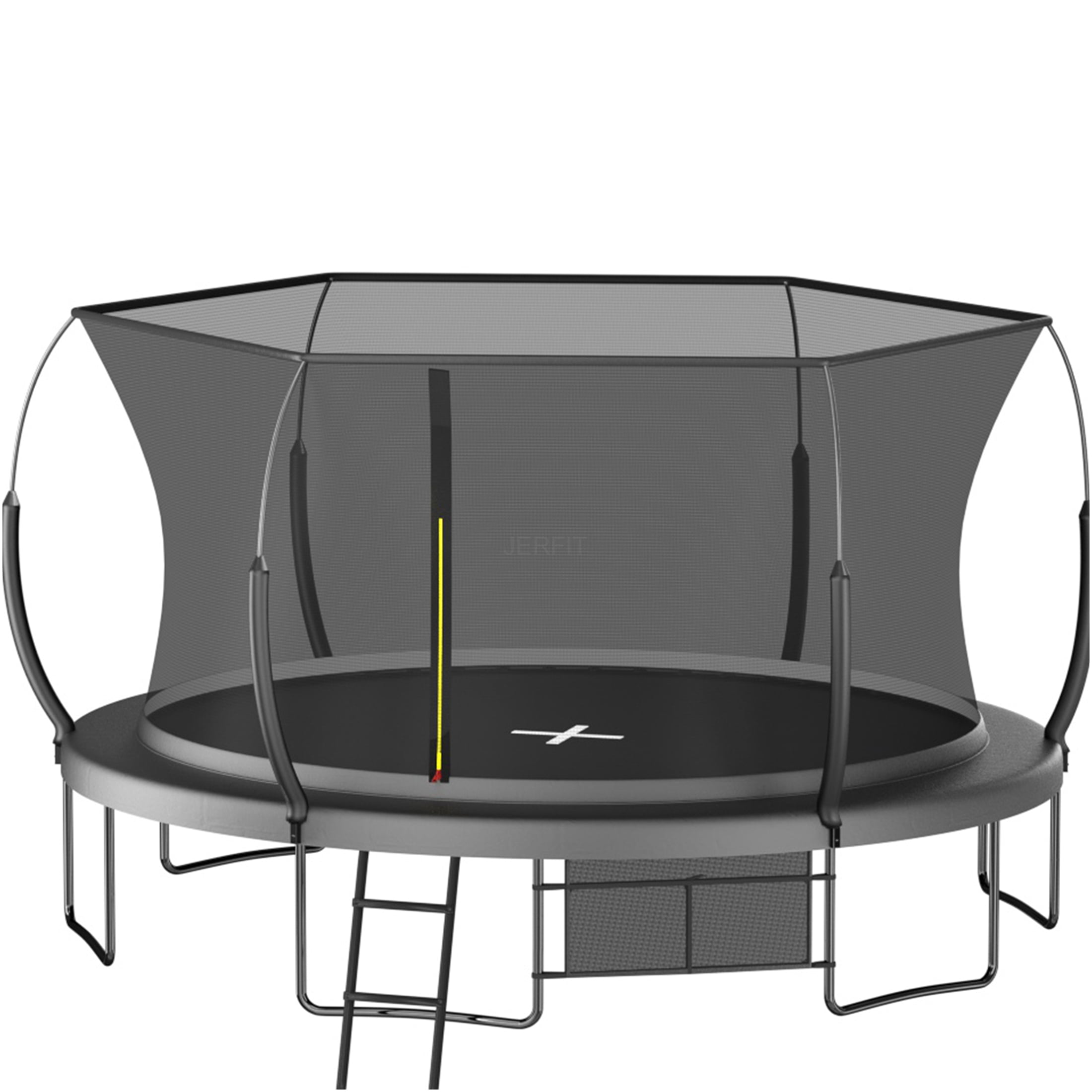 JERFIT 14ft No-Gap Safety Trampoline with Enclosure Net, Bungee Jump ...