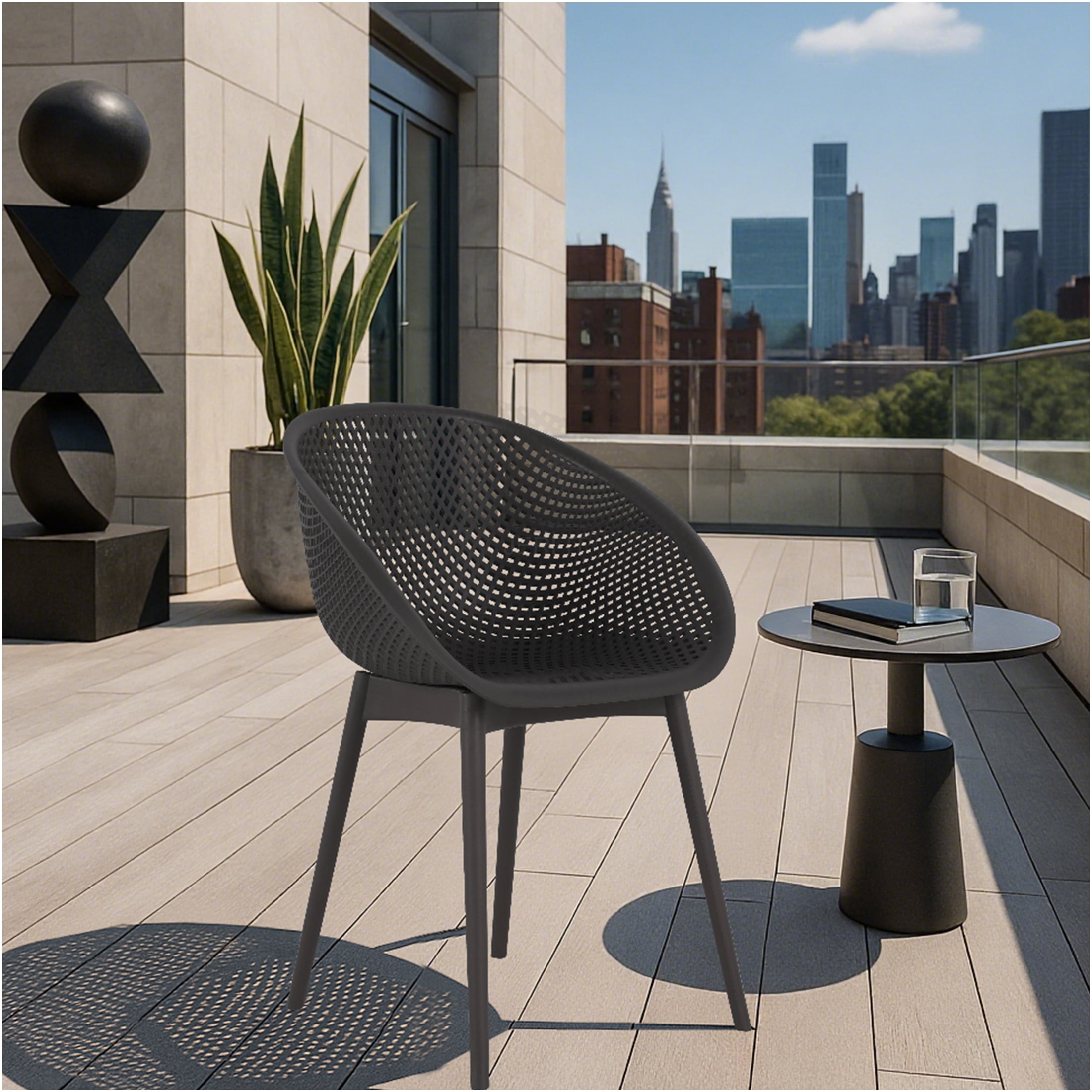JERFIT 2-Pack Patio Chairs, Modern Outdoor Lounge Chairs with Ergonomic ...