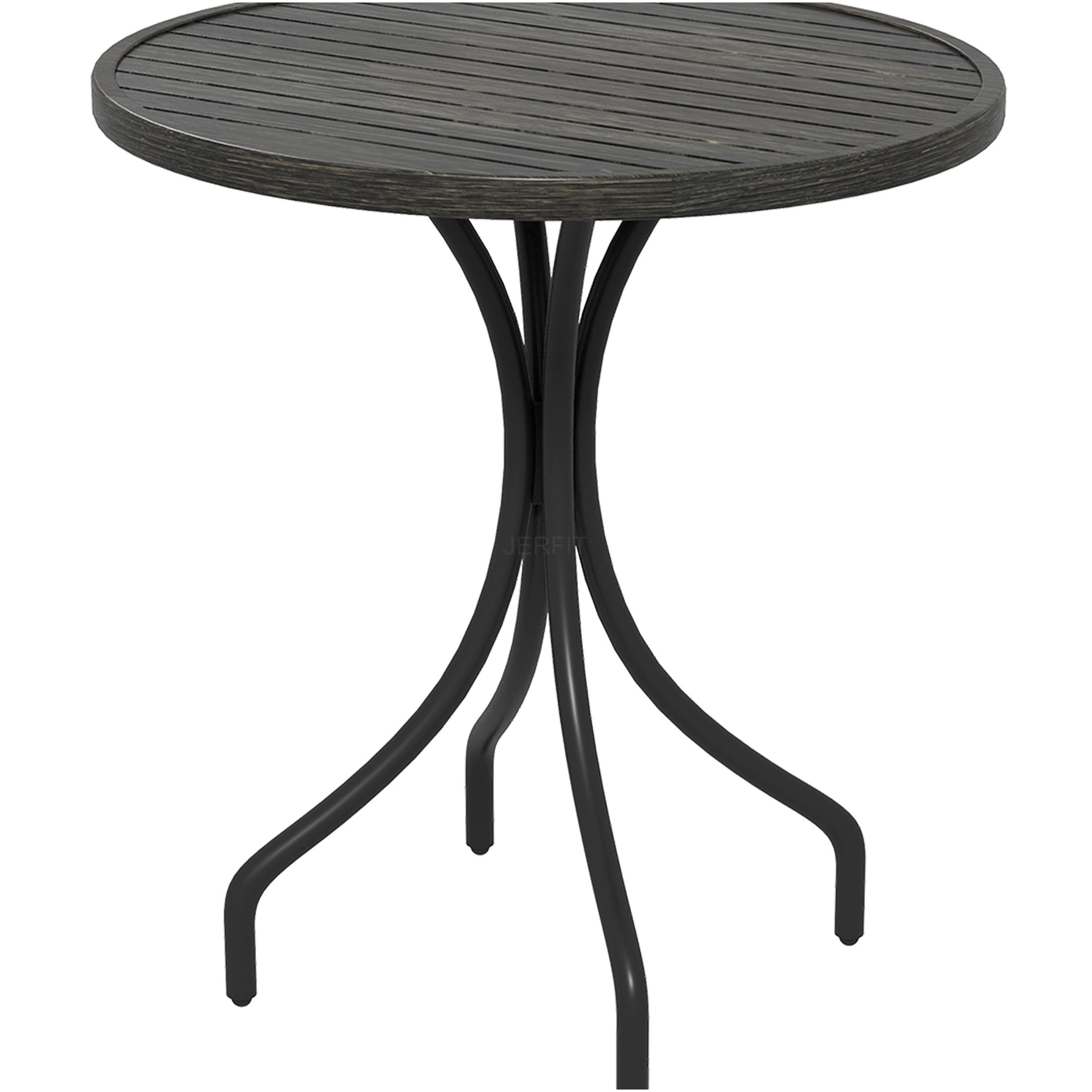 JERFIT 26 inch Round Outdoor Patio Table, Gray Steel Side Table for ...