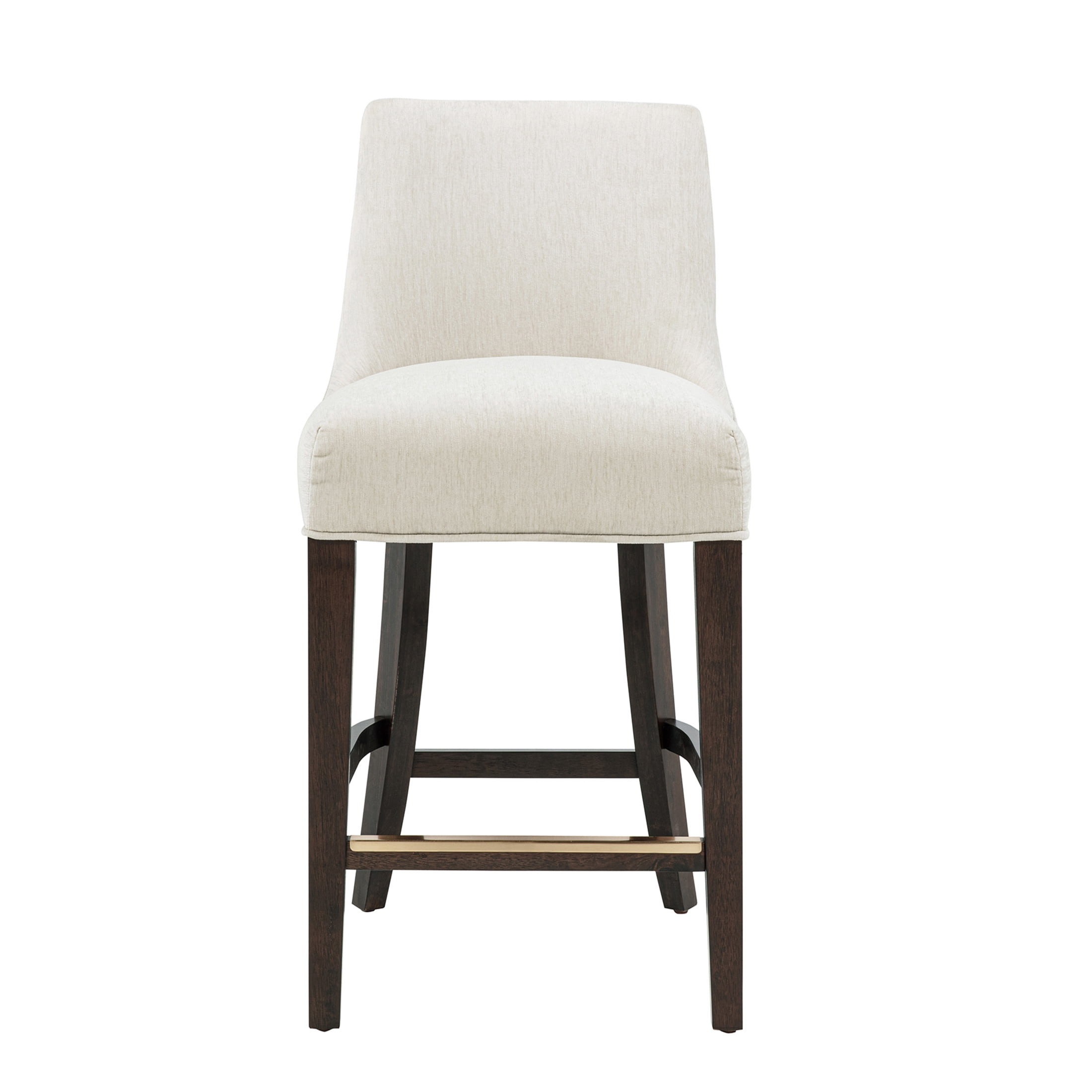 JERFIT 27.4 inch Cream Upholstered Counter Stool with Backrest and ...