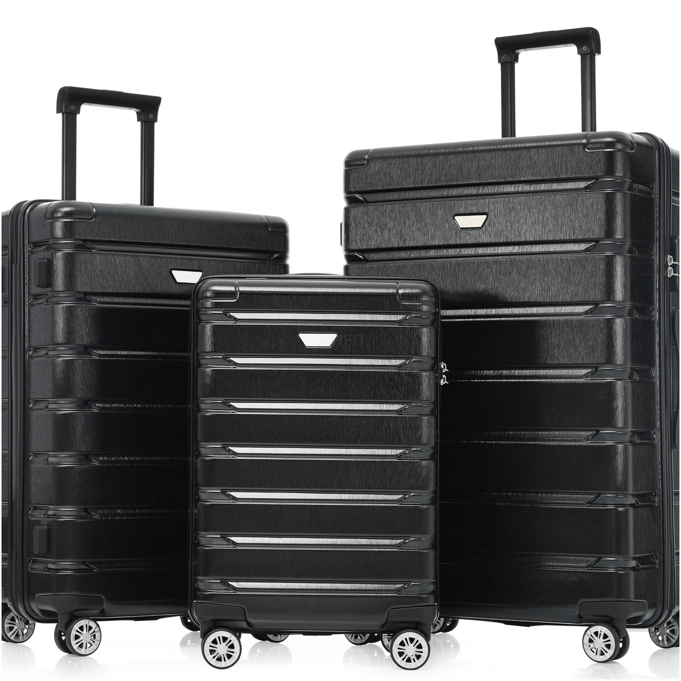 JERFIT 3-Piece Hardshell Spinner Luggage Set, ABS+PC Lightweight ...