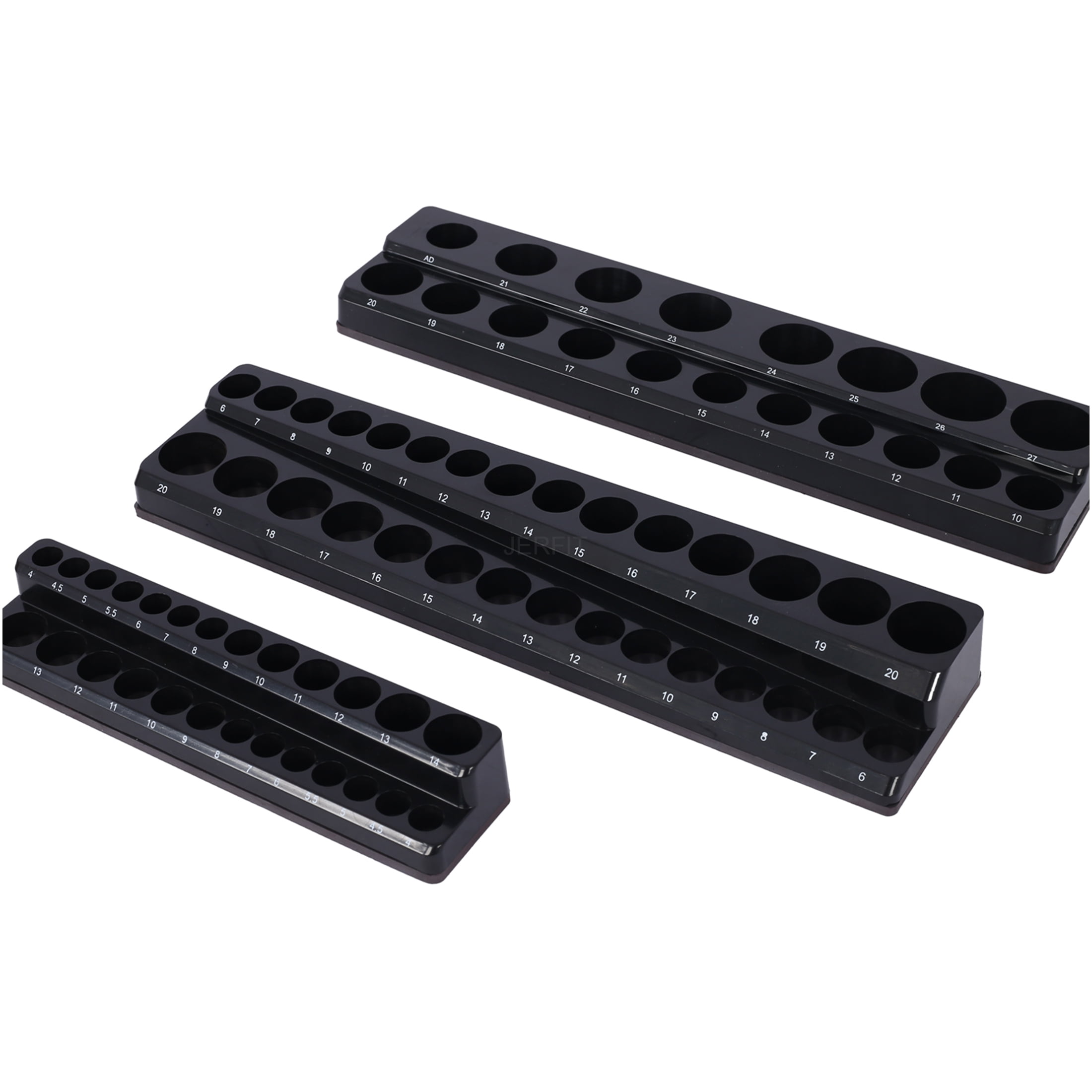 JERFIT 3-Piece Magnetic Socket Organizer Set with Numbered Slots for ...