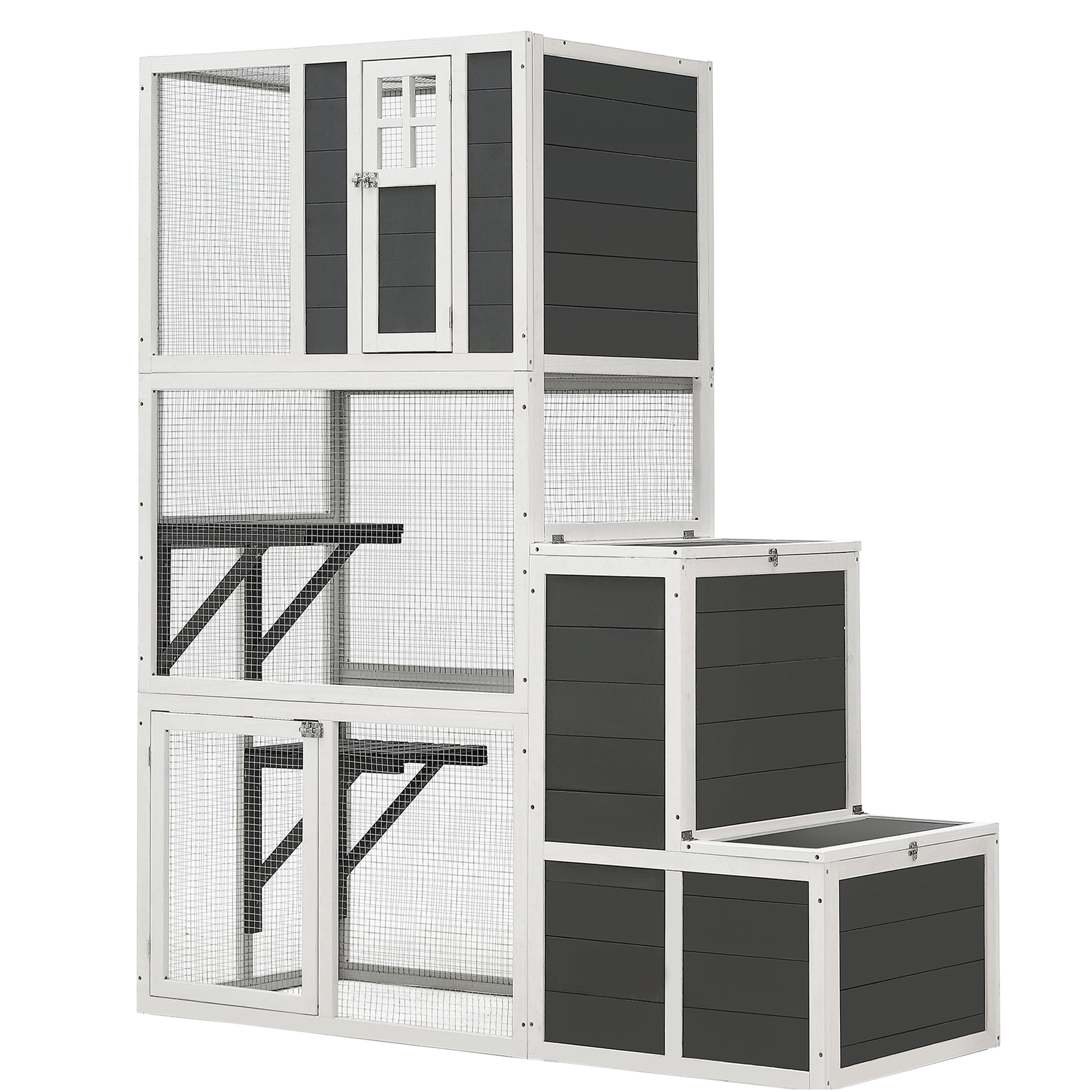 JERFIT 3-Tier Cat House with 4 Platforms & Jump Box, 71" Tall Indoor ...