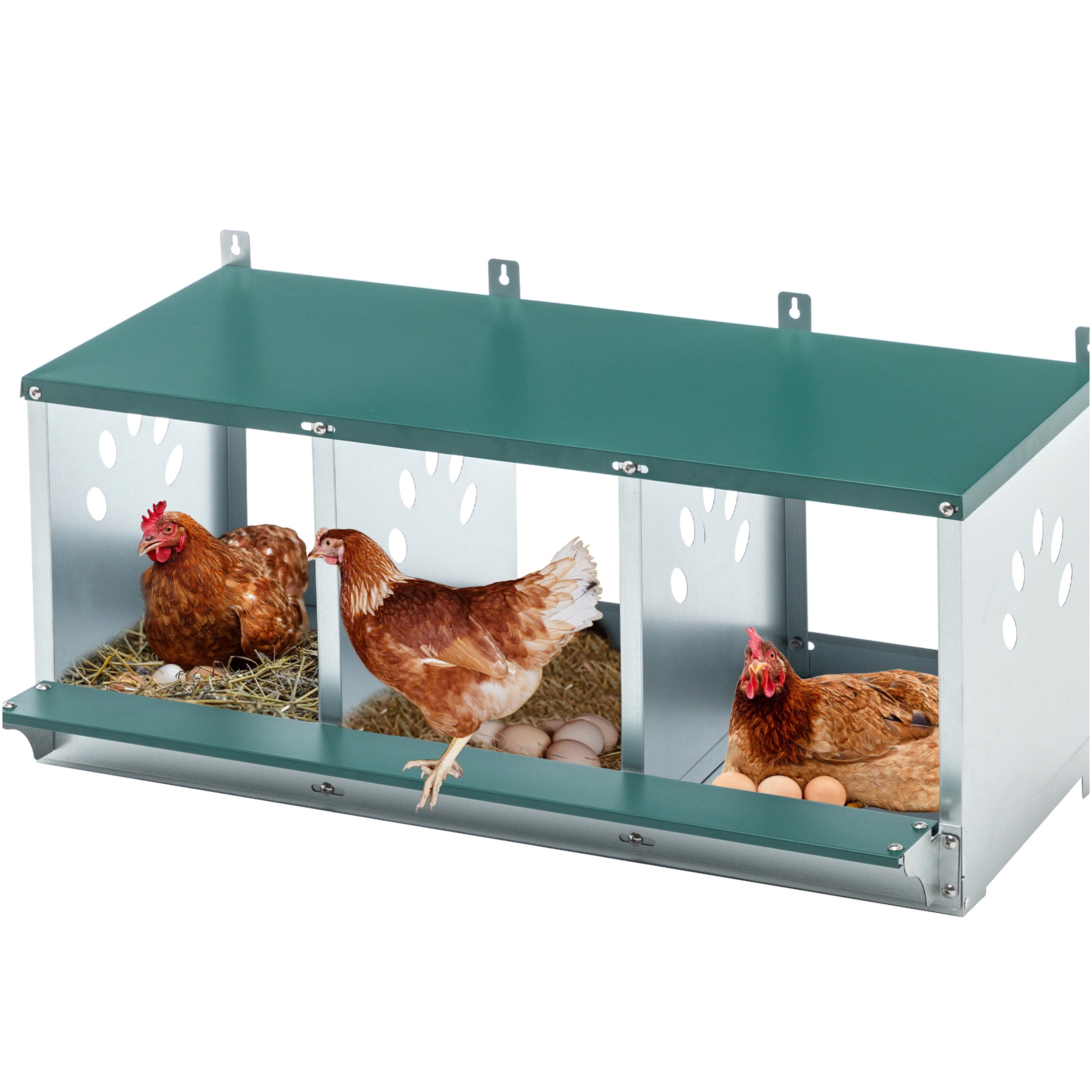 JERFIT 3-Tier Green Galvanized Steel Chicken Nesting Box, Easy Assembly ...