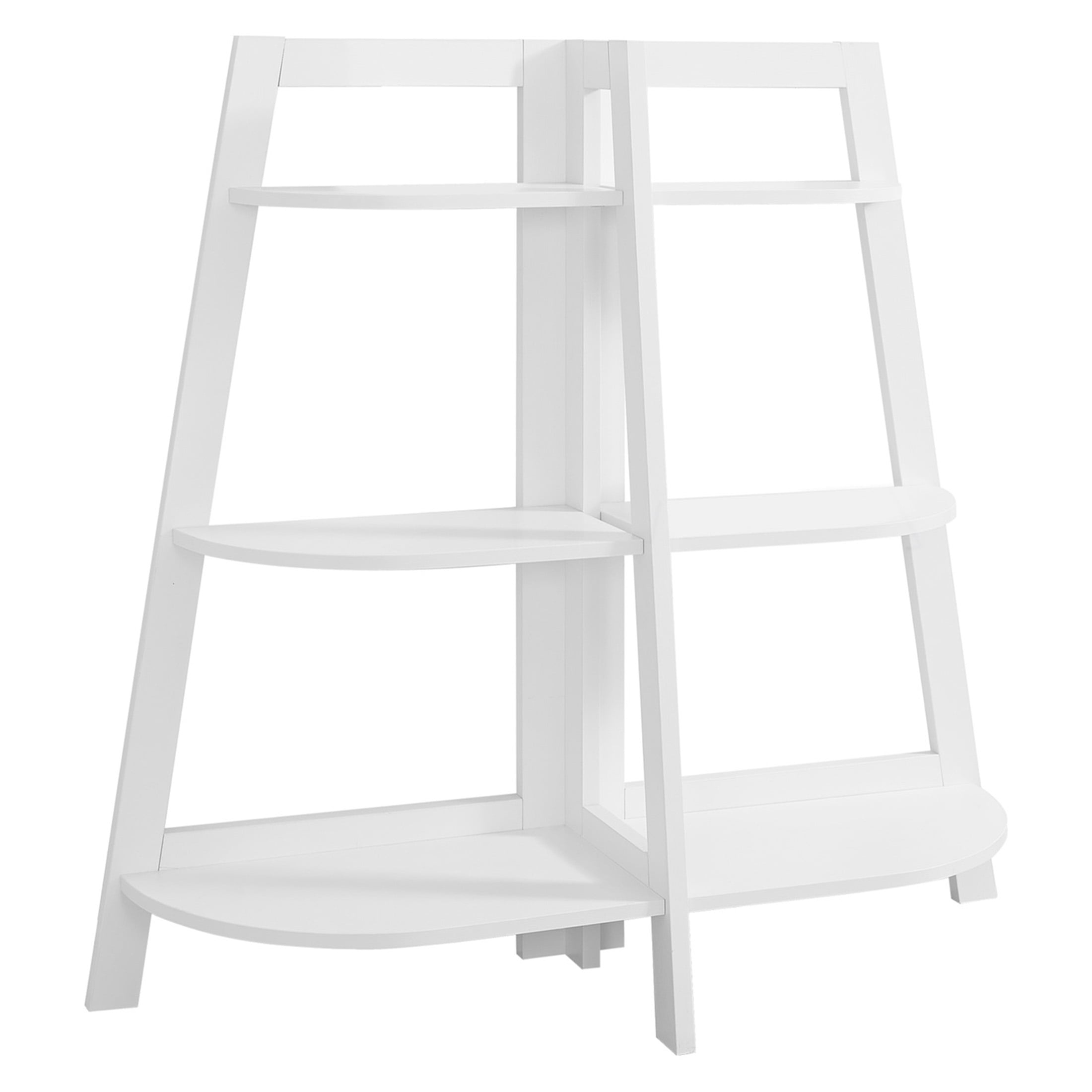JERFIT 3-Tier Ladder Bookshelf, 47" H White Modern Bookcase with Open ...