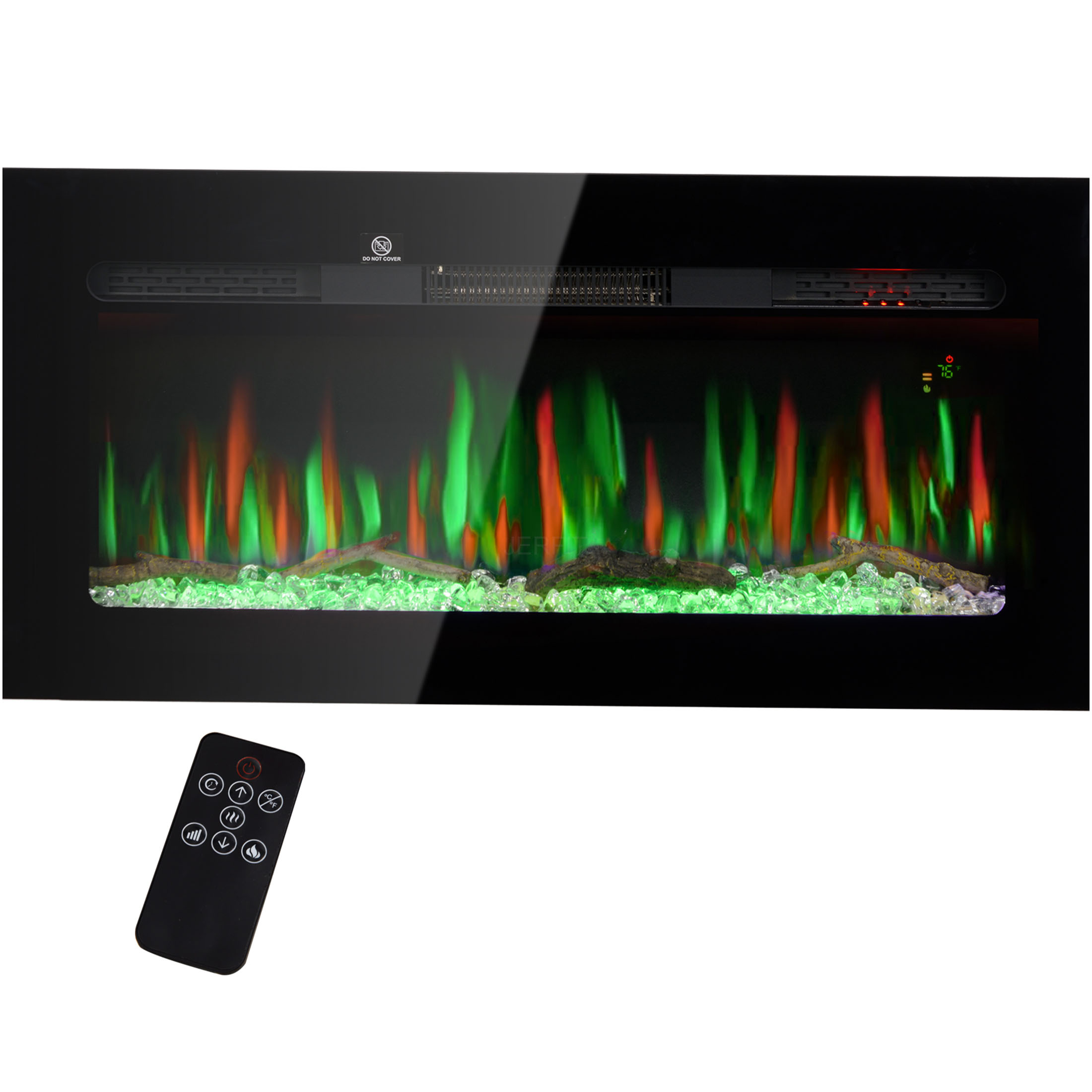 JERFIT 36 inch Built-in Wall Mount Electric Fireplace Heater with ...