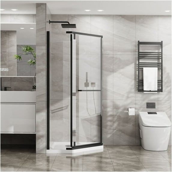 JERFIT 36x36 Neo-Angle Corner Shower Door Enclosure, 72" H Frameless ...
