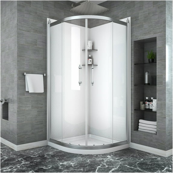 JERFIT 36x72 Inch Chrome Framed Shower Enclosure Door, 1/4 Inch ...