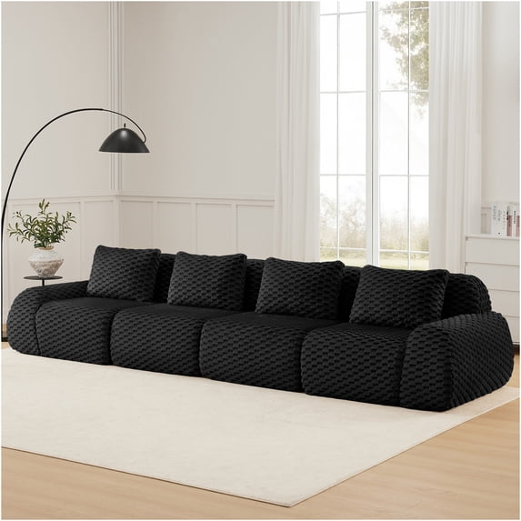 JERFIT 4-Seater Modular Sectional Sofa with Chaise, Extra Deep Seating ...