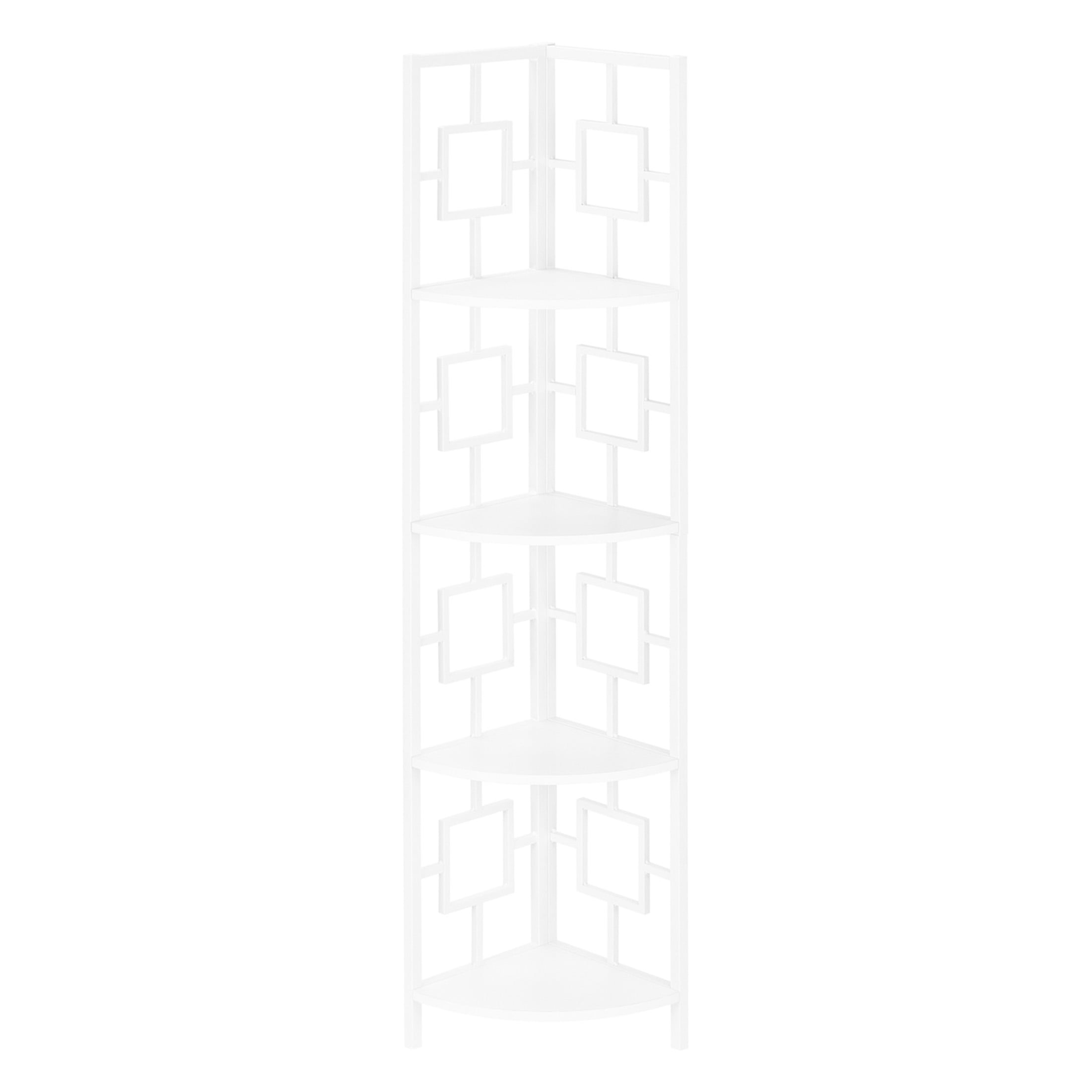 JERFIT 4-Tier Corner Bookshelf with Fan Shelves, 62" H Modern Bookcase ...