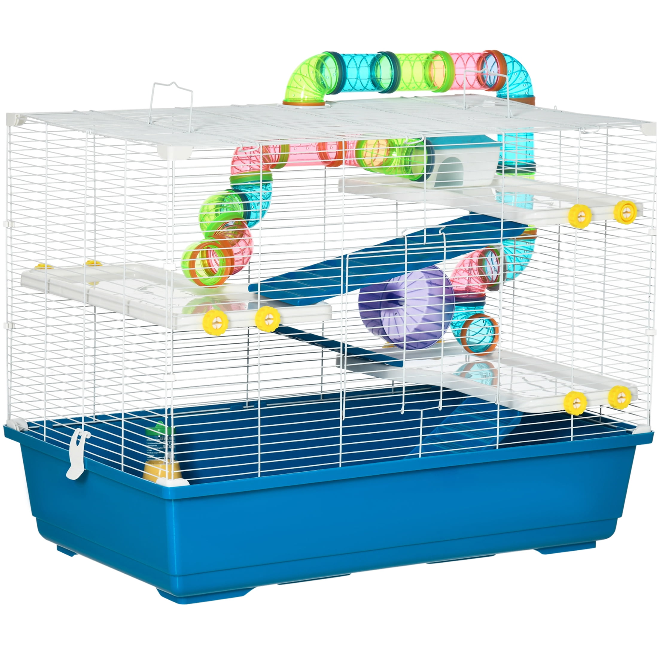JERFIT 4-Tier Small Animal Cage with Tubes & Wheel, 31" Large Metal ...
