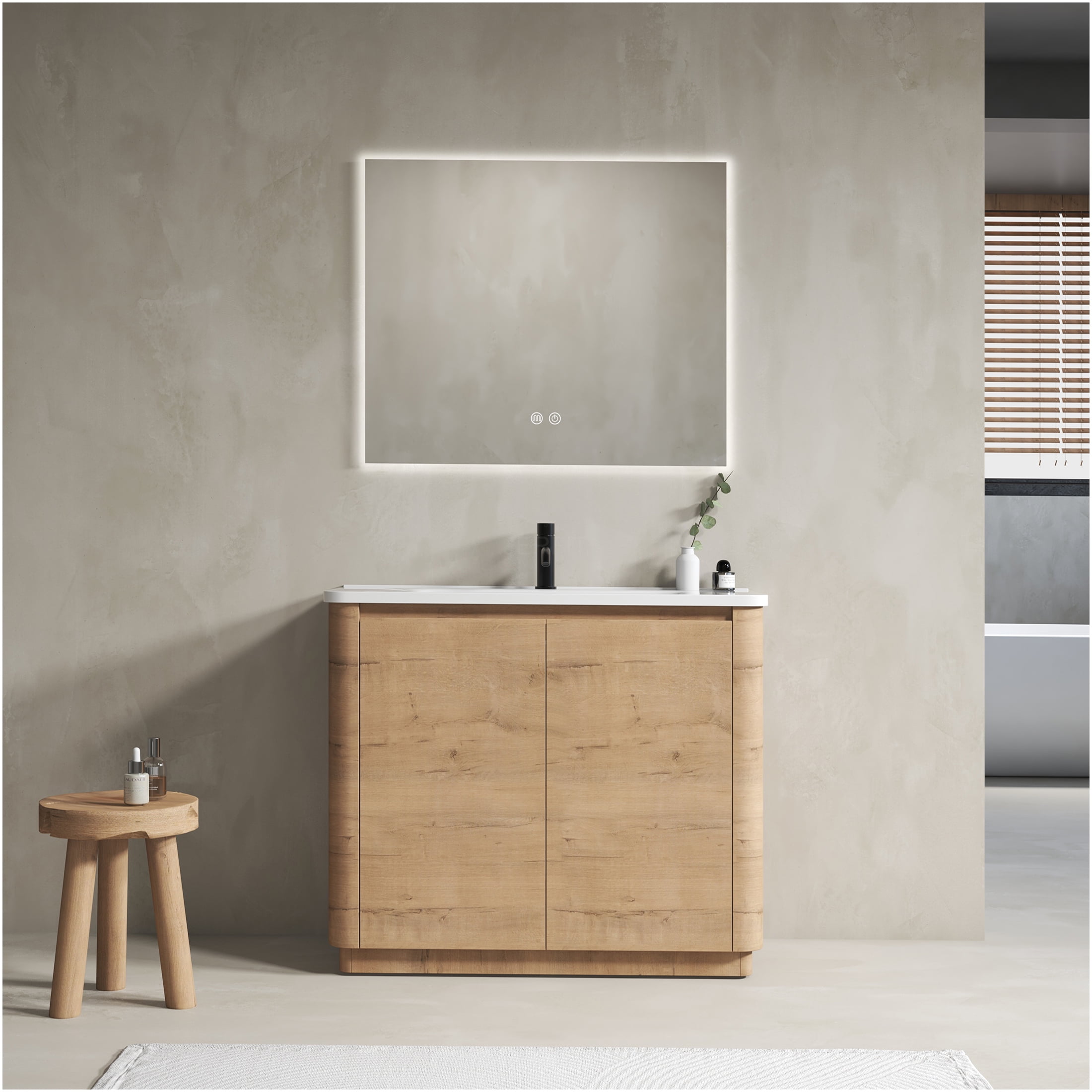 JERFIT 40 Inch Freestanding Bathroom Vanity with Sink, Soft Close Doors ...