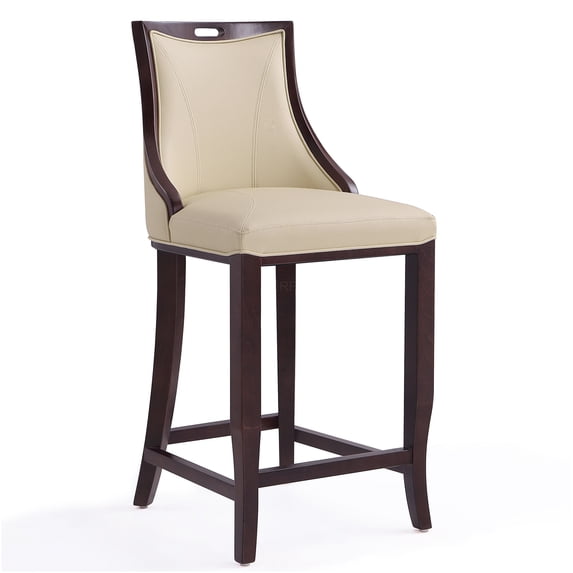 JERFIT 41 Inch Cream Upholstered Bar Stool with Back, Solid Wood Frame ...