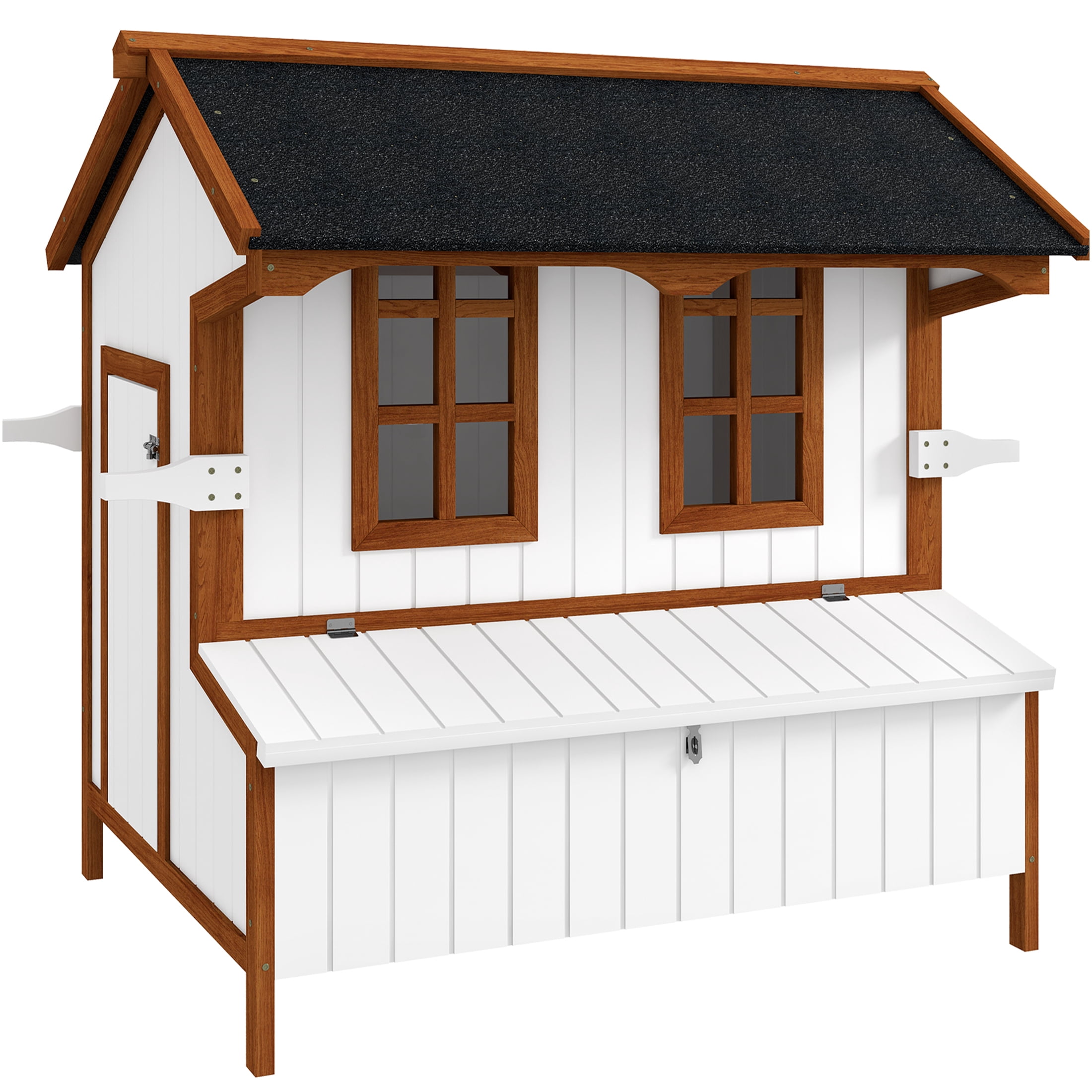 JERFIT 47 Inch Large Chicken Coop Outdoor with Wheels, Wooden Rabbit ...