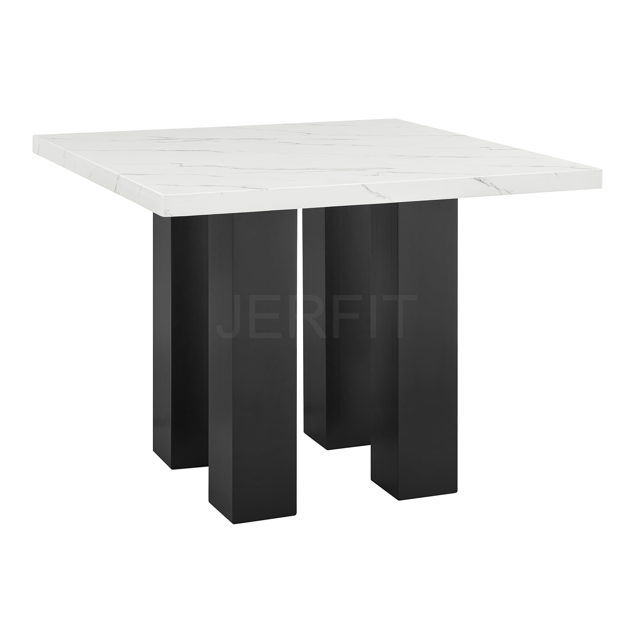 JERFIT 48 Inch Square Counter Height Dining Table with Faux Marble Top ...