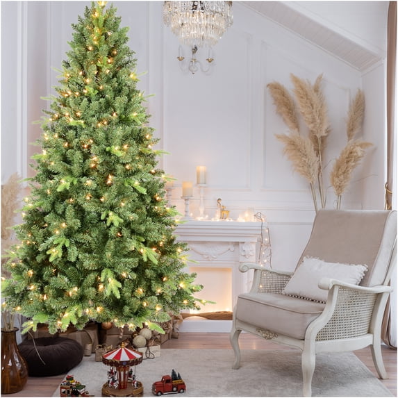 JERFIT 4ft Pre-Lit Artificial Christmas Tree with 200 Warm White Lights ...
