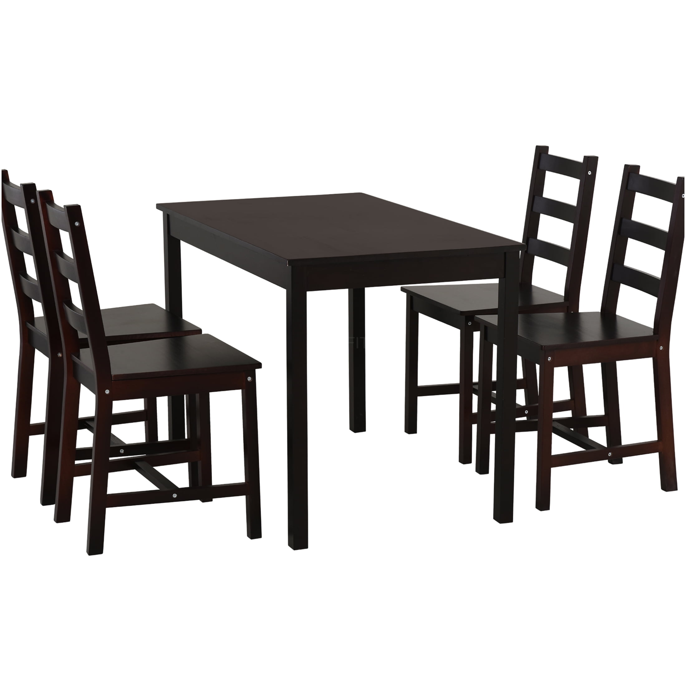 JERFIT 5-Piece Dining Table Set, Small Space Wood Kitchen Table and 4 ...