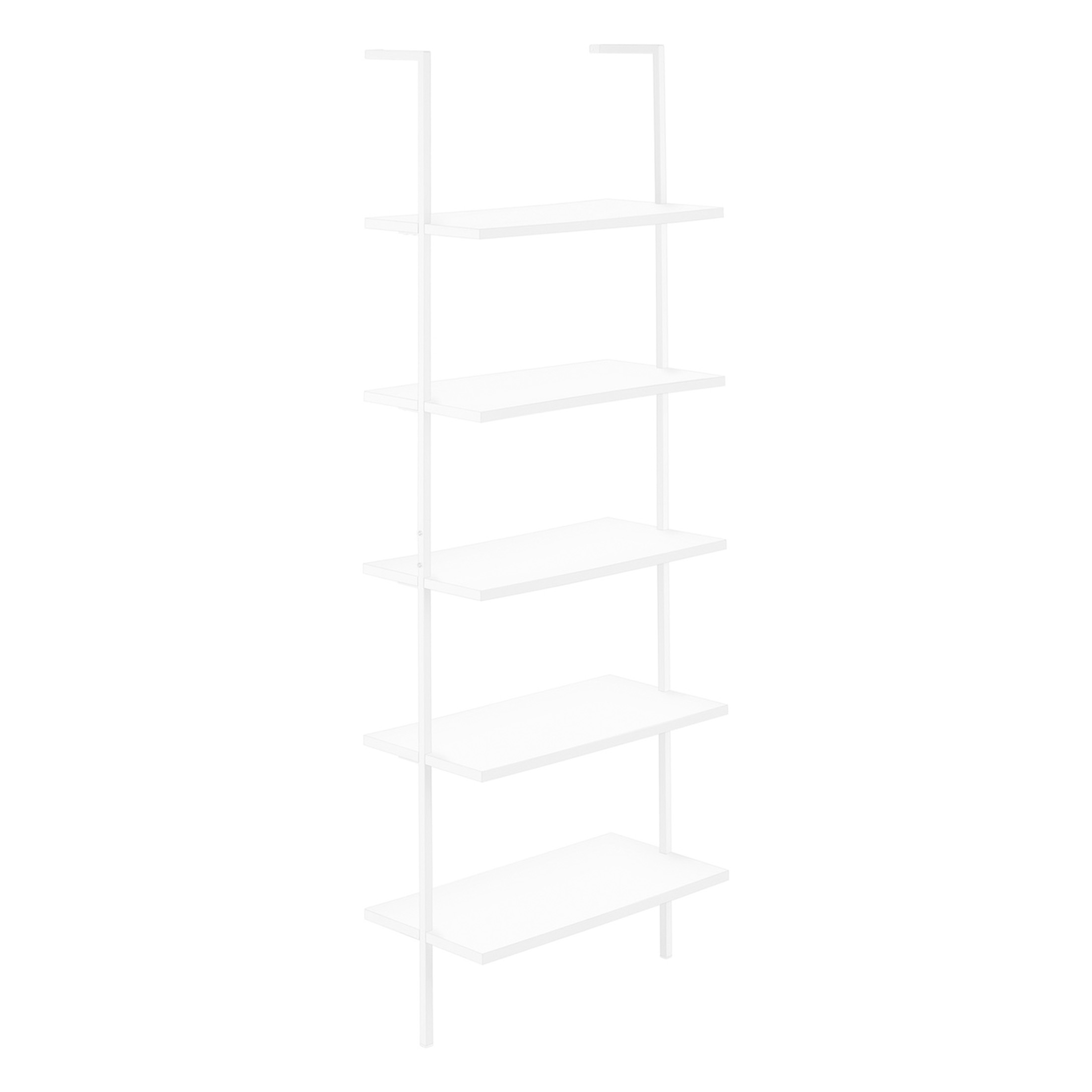JERFIT 5-Tier Ladder Bookshelf, 72 Inch Tall White Metal Shelving Unit ...