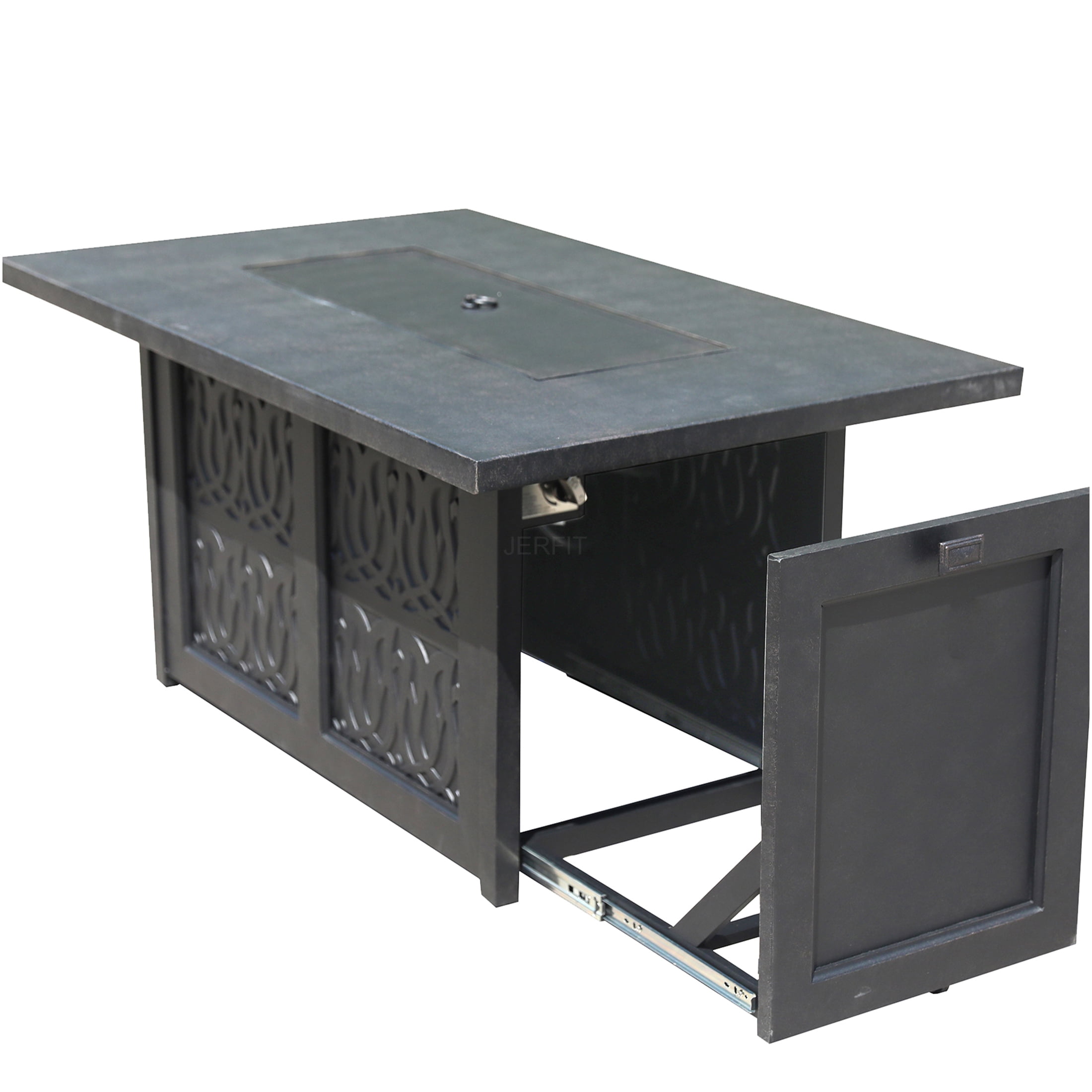 JERFIT 50 Inch Antique Bronze Outdoor Propane Fire Pit Table, Rectangle ...