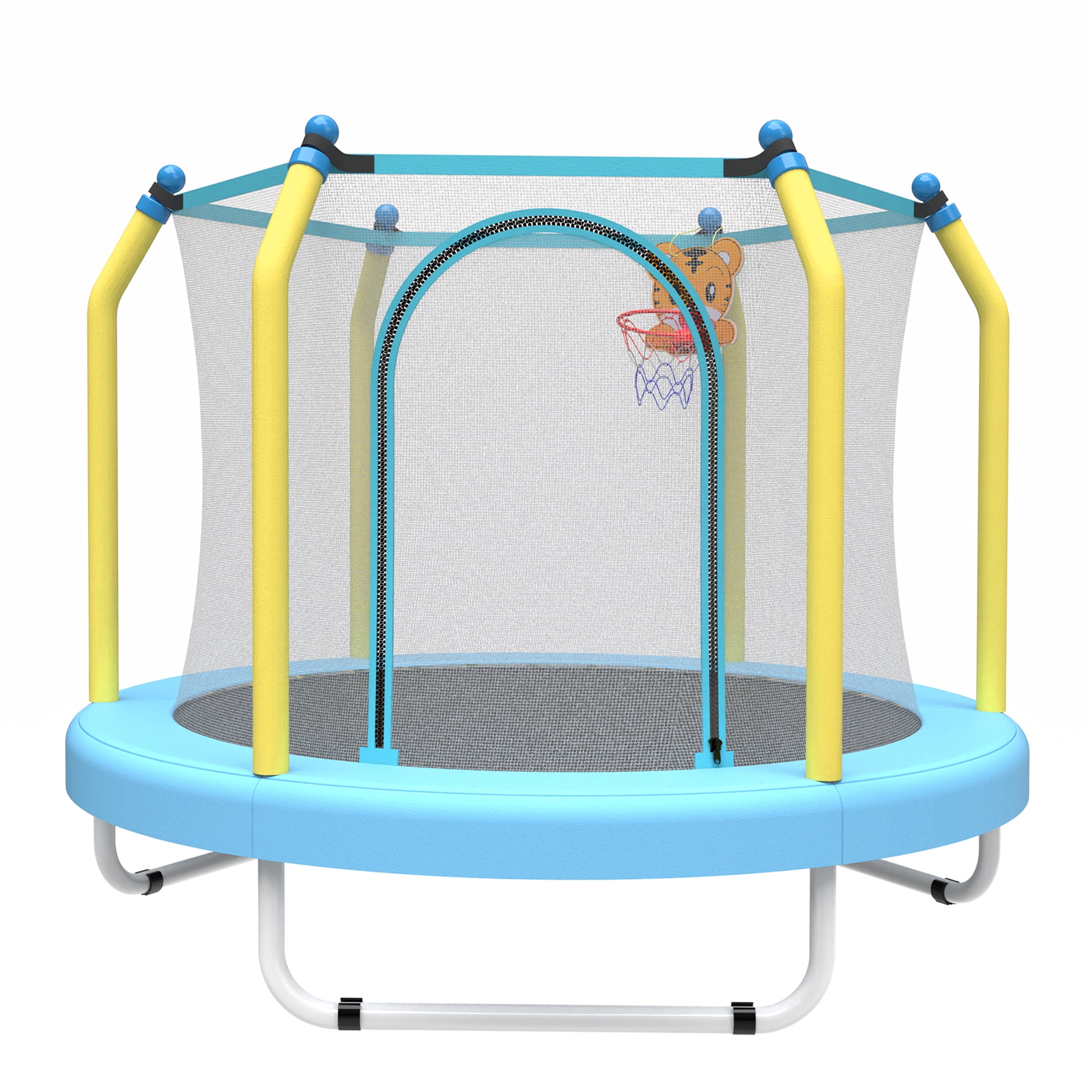 JERFIT 55" Kids Trampoline with Basketball Hoop, ASTM Certified Indoor ...