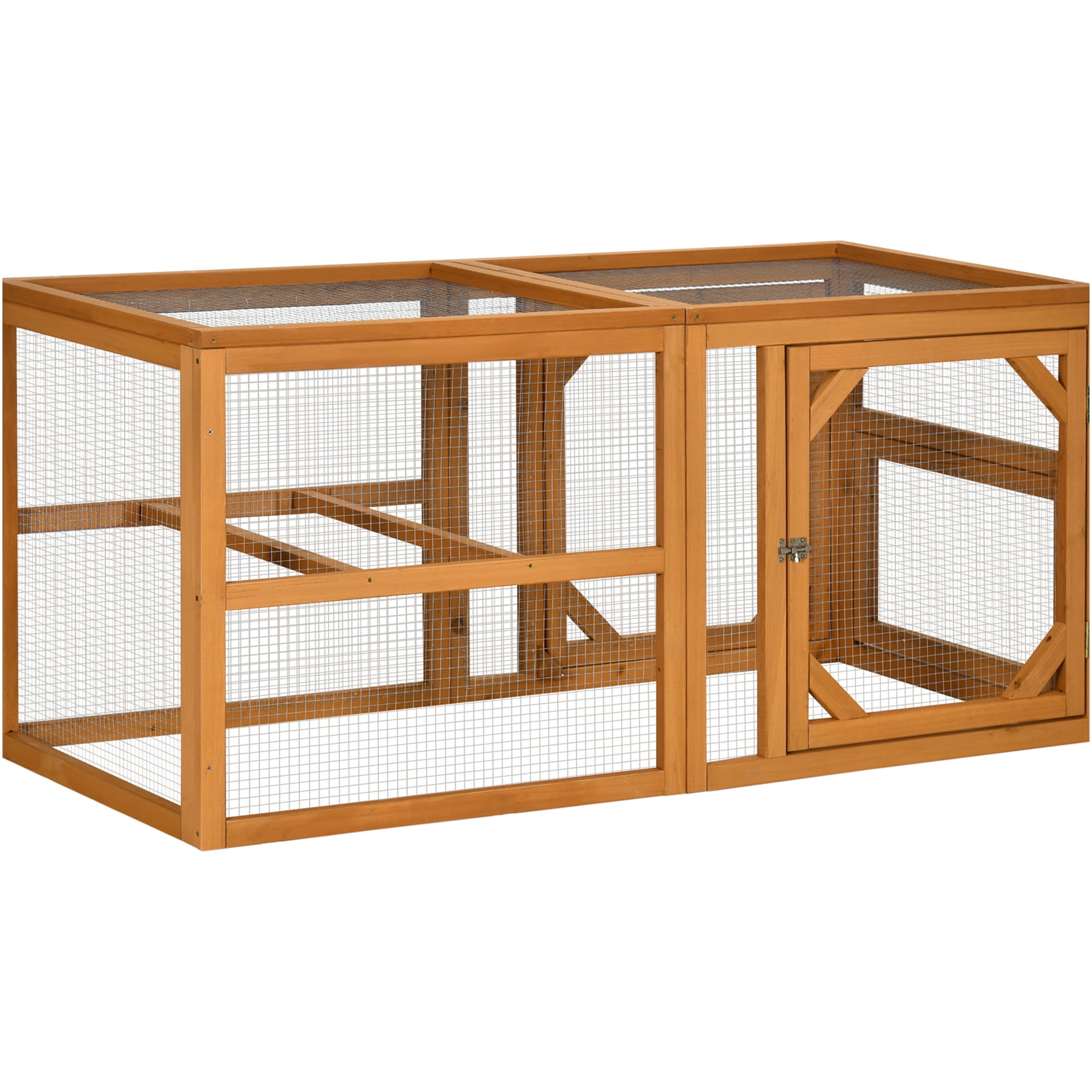 JERFIT 55" Orange Expandable Chicken Coop Run, Outdoor Hen House Pen ...