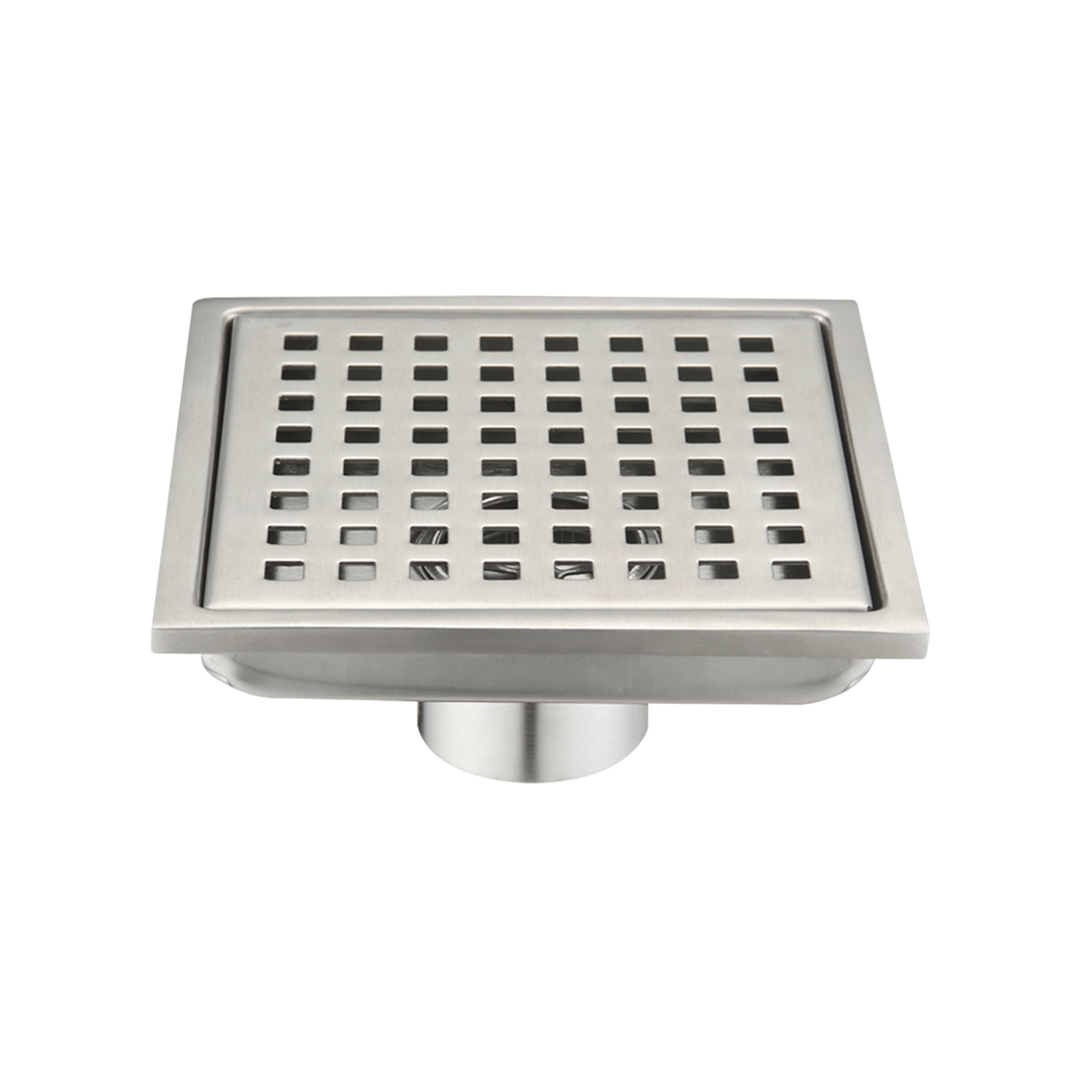 JERFIT 6" Square Shower Drain Cover, Brushed Nickel Stainless Steel ...