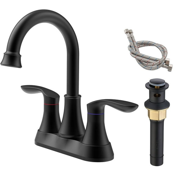 JERFIT 6-inch Centerset Bathroom Sink Faucet with Pop-Up Drain, 2 ...
