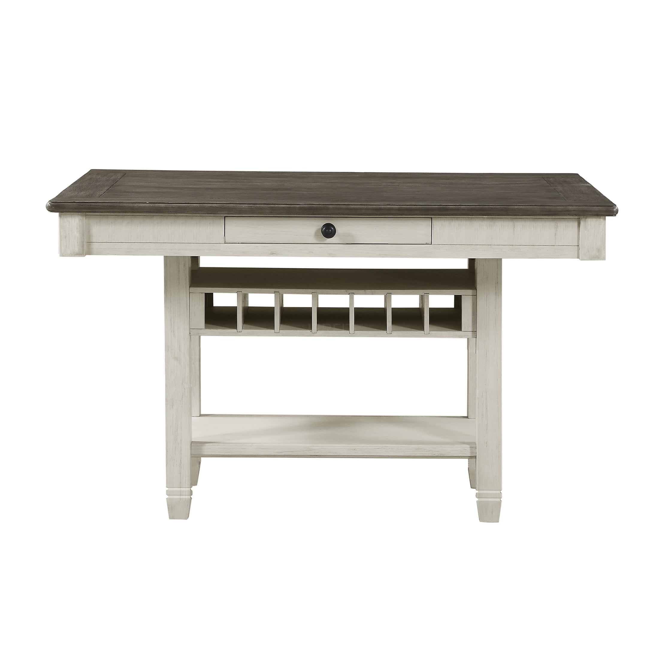 JERFIT 60 Inch Counter Height Dining Table with Storage Drawers, Wine ...